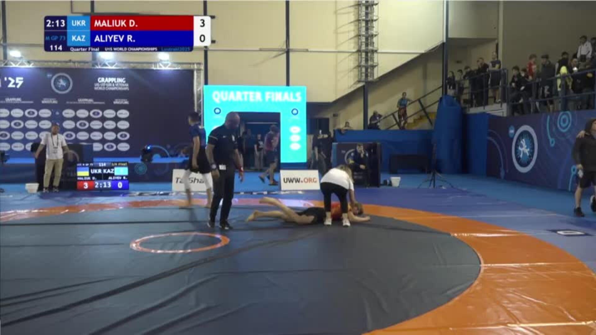 Davyd MALIUK (UKR) vs. Rakhman ALIYEV (KAZ) | U15 WORLD CHAMPIONSHIPS ...