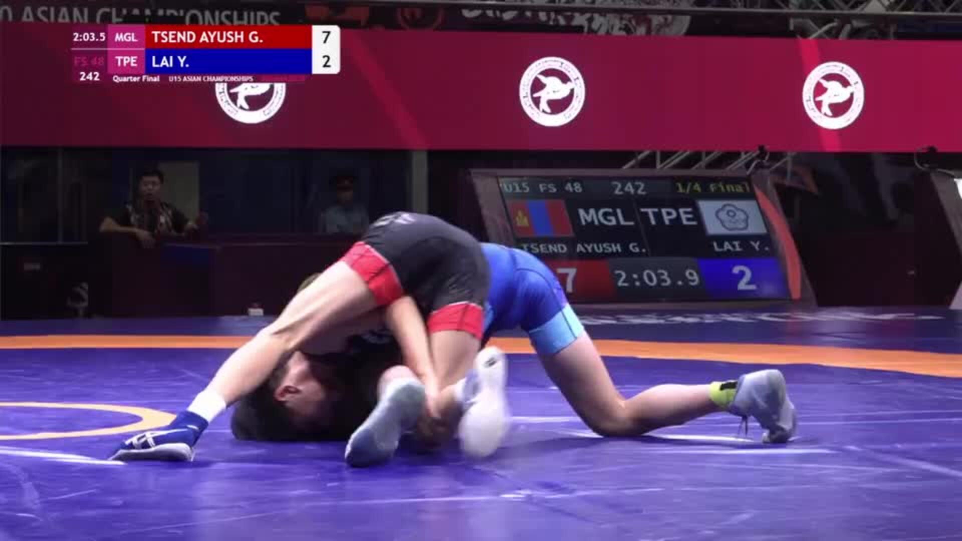 Gankhusel TSEND AYUSH (MGL) vs. Yueh Lin LAI (TPE) | U15 ASIAN CHAMPIONSHIPS 2025 | Quarter ...