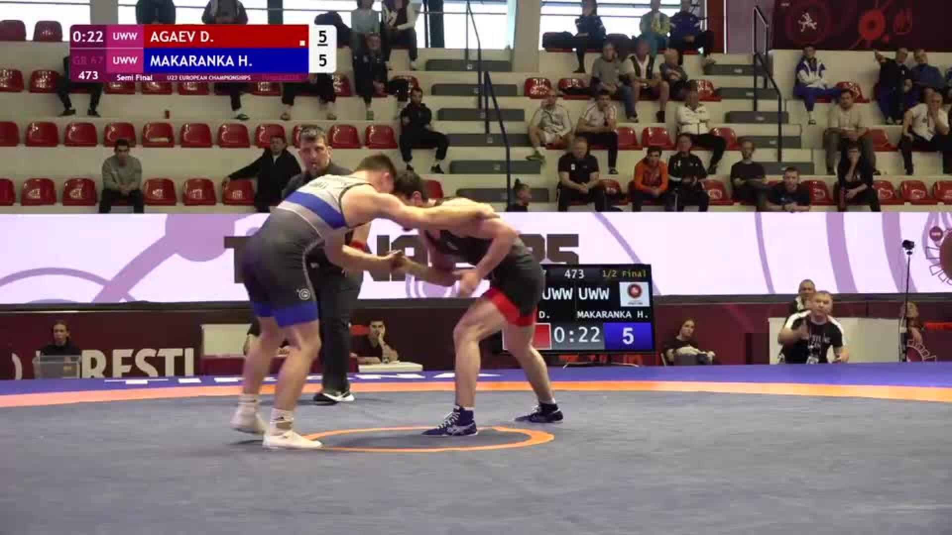 Daniial AGAEV (UWW) vs. Hleb MAKARANKA (UWW) | U23 EUROPEAN ...