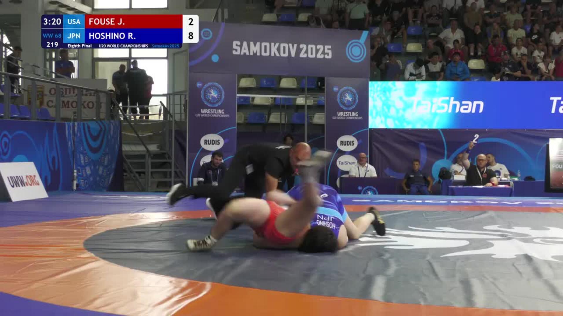 Jordyn Rae FOUSE (USA) vs. Ray HOSHINO (JPN) | U20 WORLD CHAMPIONSHIPS ...