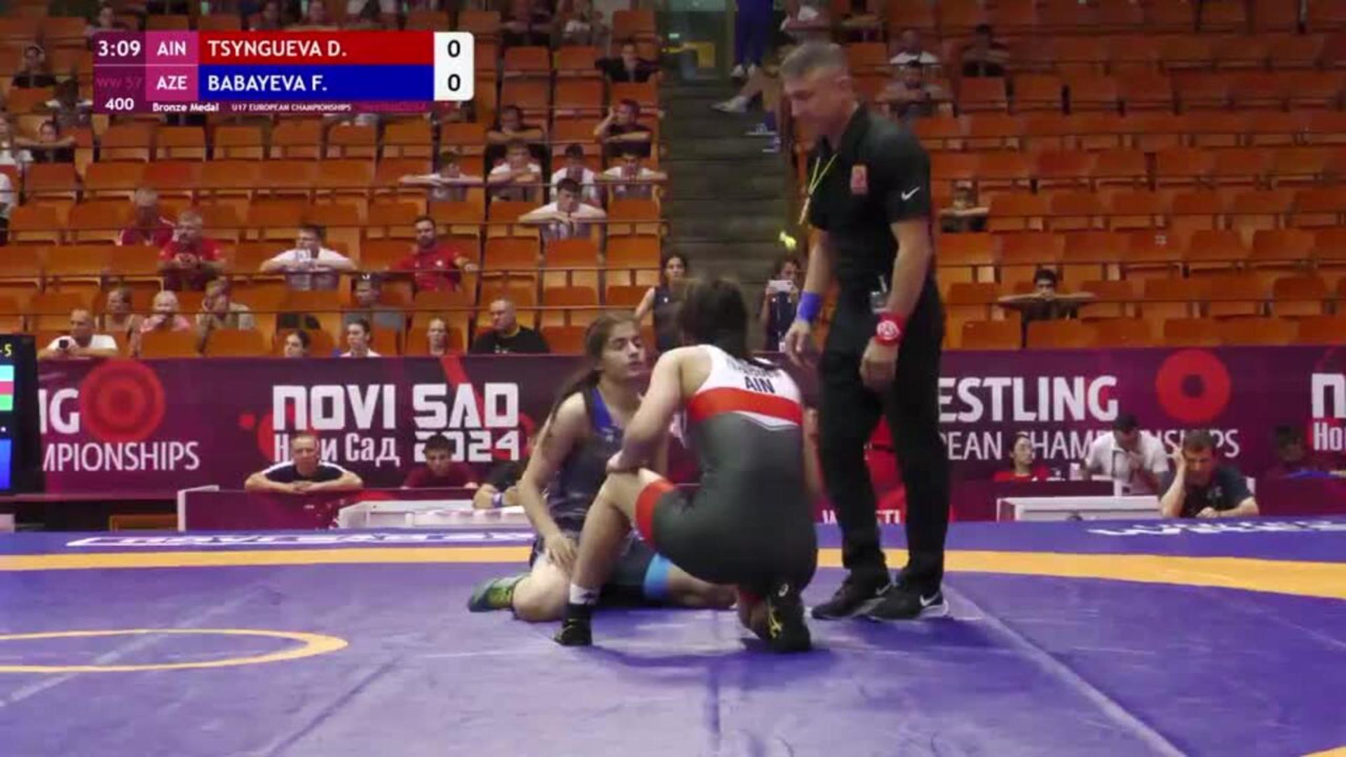 Dolzhon TSYNGUEVA (AIN) vs. Fidan BABAYEVA (AZE) | U17 EUROPEAN CHAMPIONSHIPS 2024 | Bronze ...
