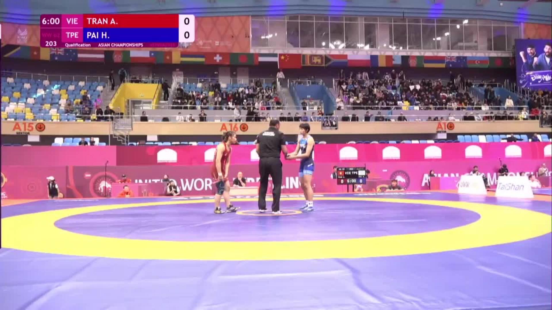 Qualification • WW 62Kg • Anh Tuyet TRAN (VIE) vs. Hsin Ping PAI (TPE)