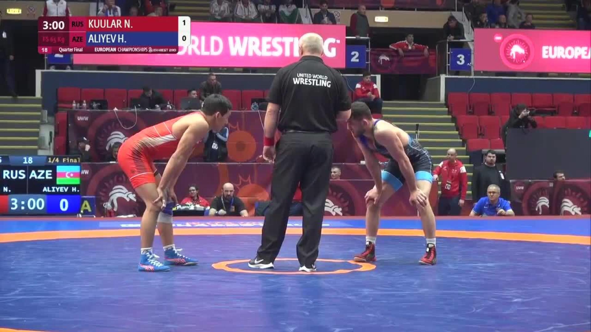 1/4 FS - 65 kg: N. KUULAR (RUS) v. H. ALIYEV (AZE)