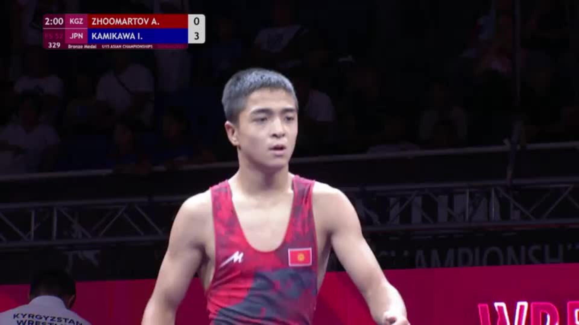 Adis Zhoomartovich ZHOOMARTOV (KGZ) vs. Ibuki KAMIKAWA (JPN) | U15 ASIAN CHAMPIONSHIPS 2025 ...
