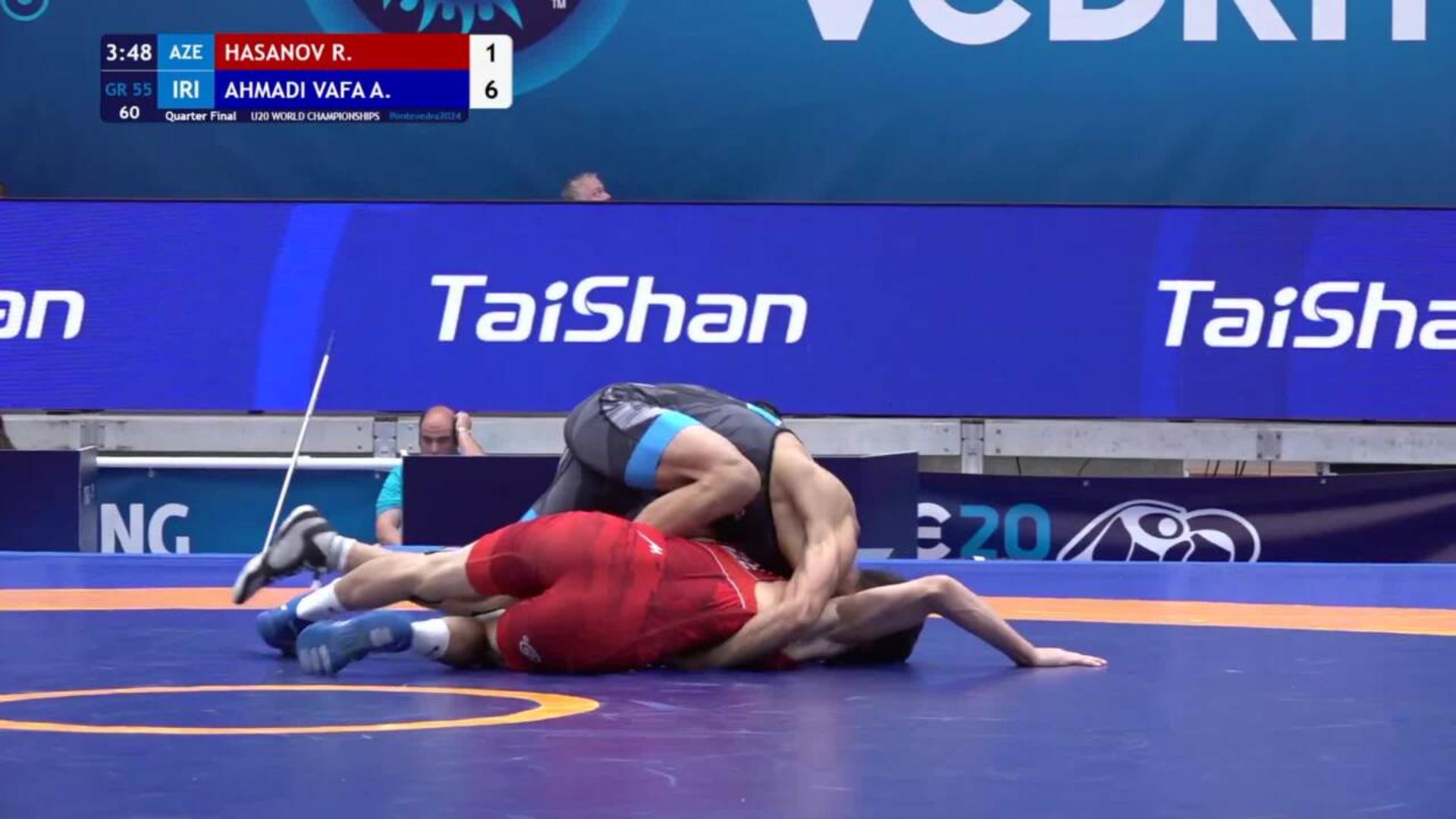 Rahim HASANOV (AZE) vs. Ali Abdollah AHMADI VAFA (IRI) | U20 WORLD CHAMPIONSHIPS 2024 | Quarter ...
