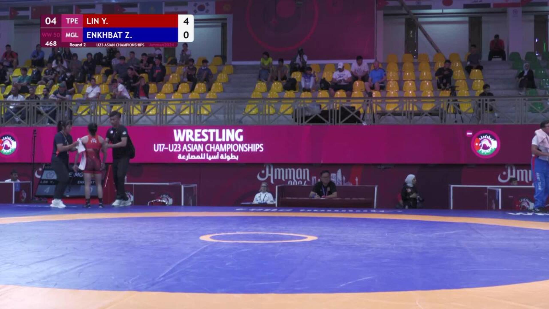 Yi Hui LIN (TPE) vs. Zoljargal ENKHBAT (MGL) | U23 ASIAN CHAMPIONSHIPS ...