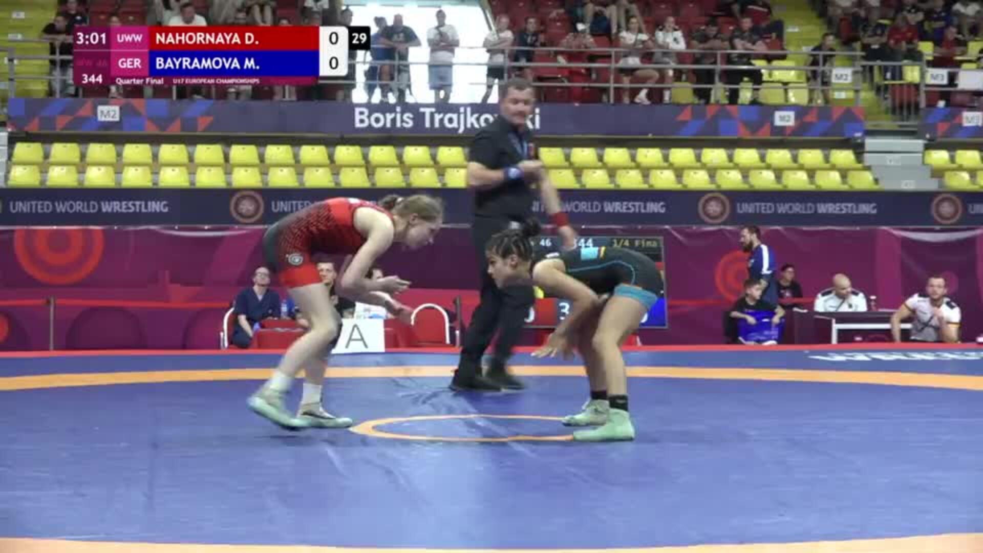 Darya NAHORNAYA (UWW) vs. Madina BAYRAMOVA (GER) | U17 EUROPEAN CHAMPIONSHIPS 2025 | Quarter ...