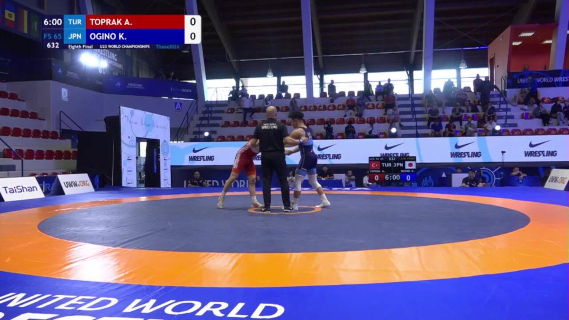 Abdullah TOPRAK (TUR) vs. Kaiji OGINO (JPN) | 2024 U23 World ...