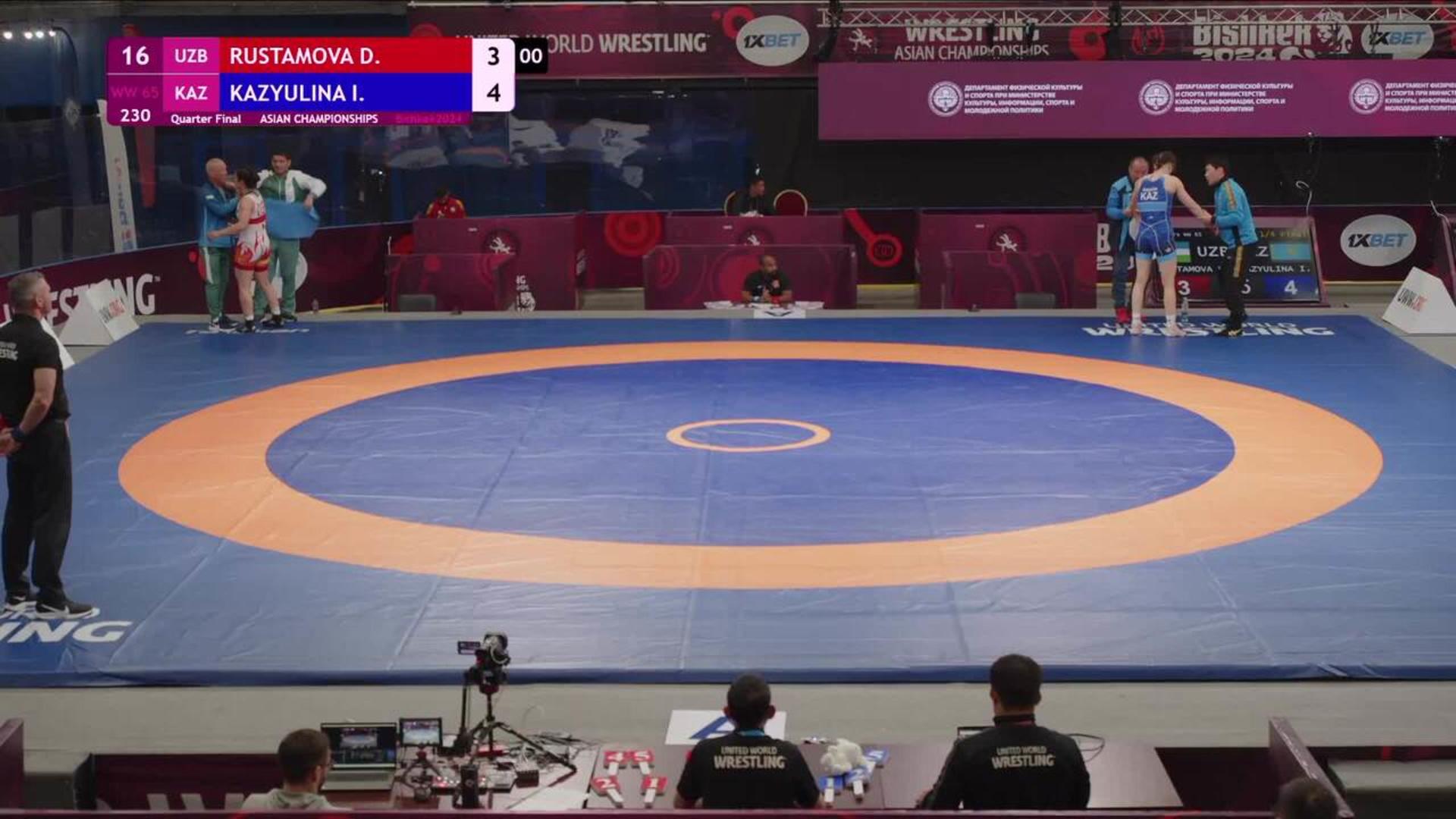 Dinora RUSTAMOVA (UZB) vs. Irina KAZYULINA (KAZ) | 2024 Seniors Asian ...