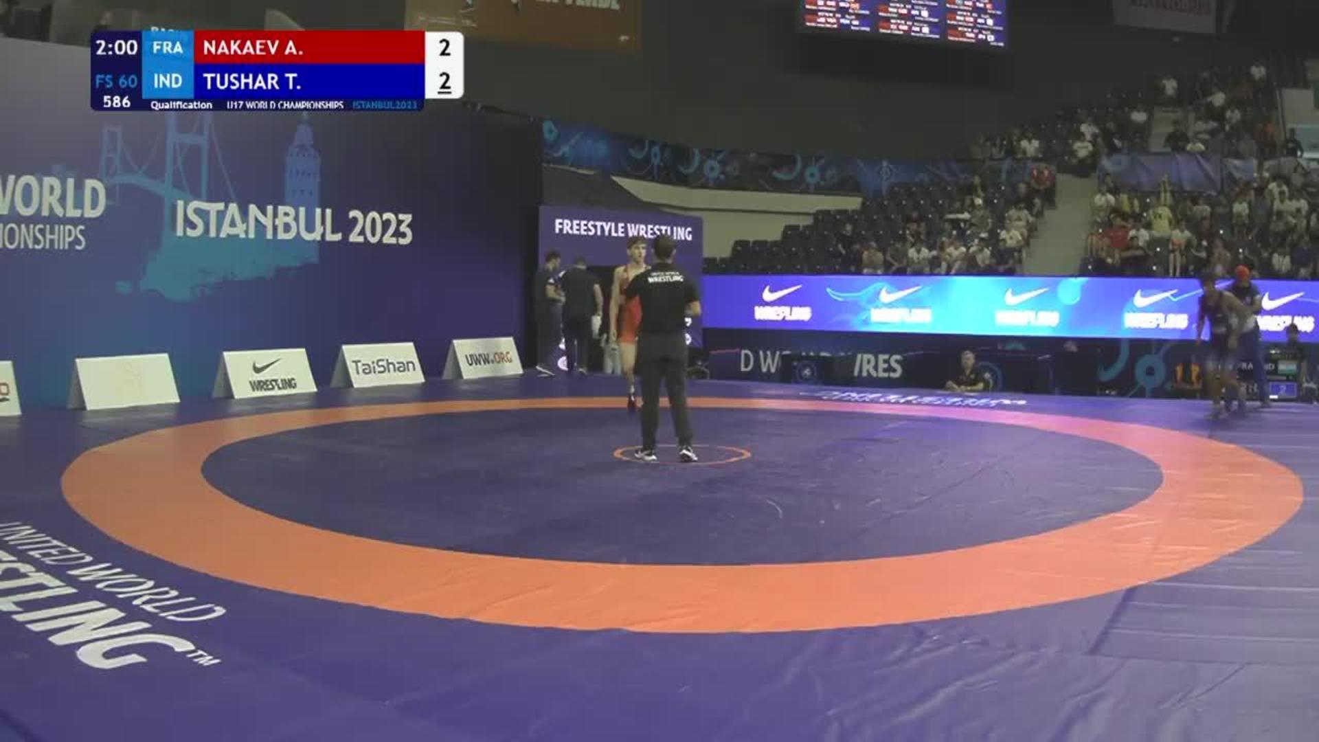 Qualification • FS 60Kg • Abdoullah NAKAEV (FRA) vs. Tushar TUSHAR (IND)