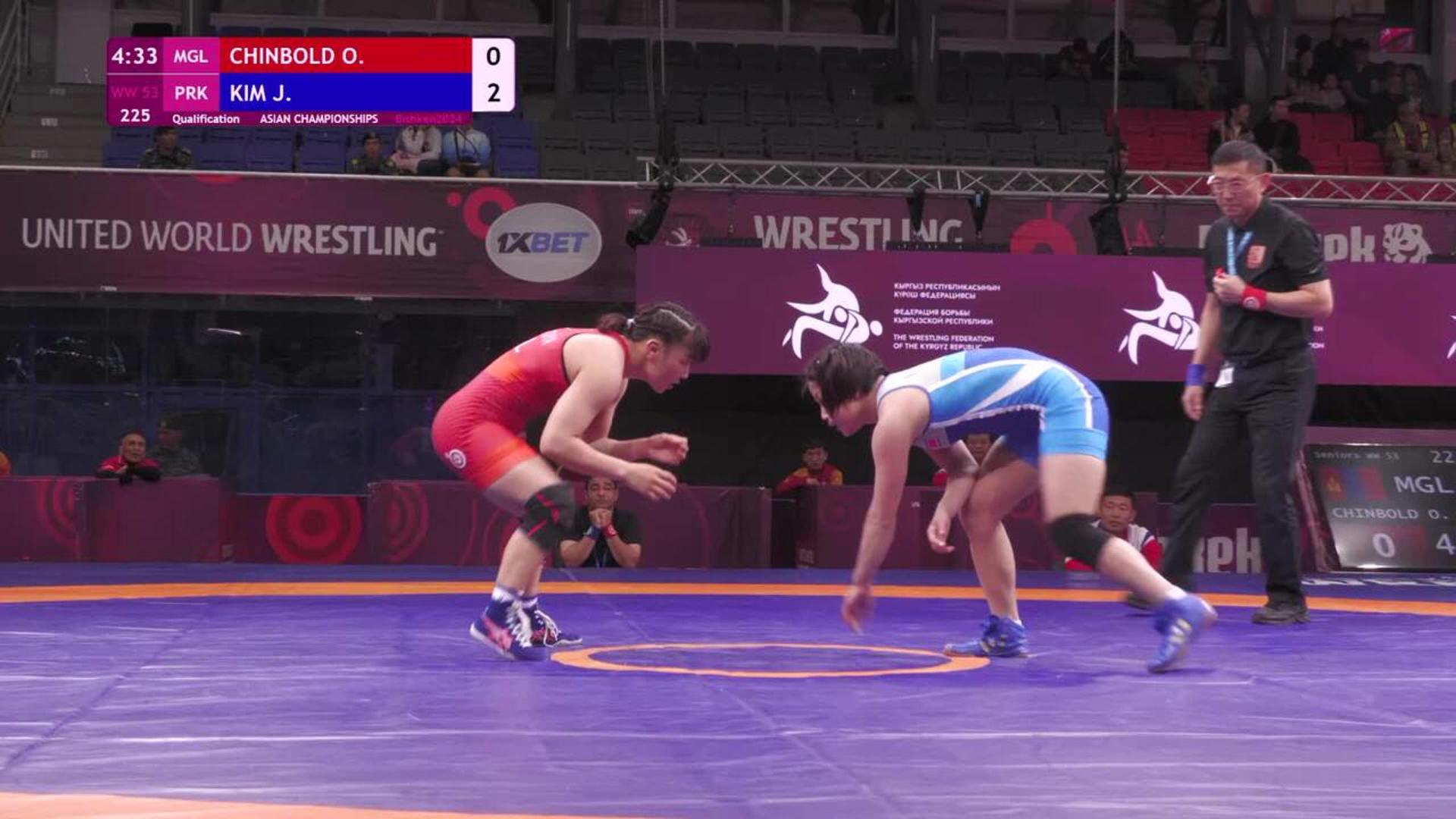 Otgontuya CHINBOLD (MGL) vs. Ji Hyang KIM (PRK) | 2024 Seniors Asian ...