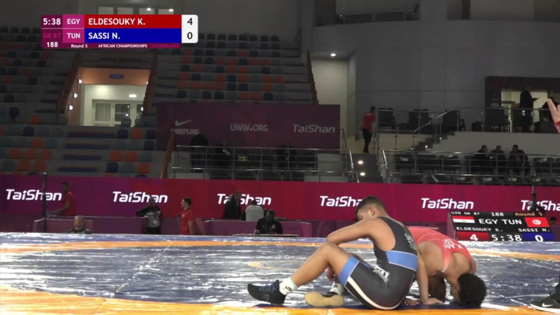 Kareem Adel Elsayed Youssef ELDESOUKY (EGY) vs. Naser Eddine SASSI (TUN) | AFRICAN CHAMPIONSHIPS ...