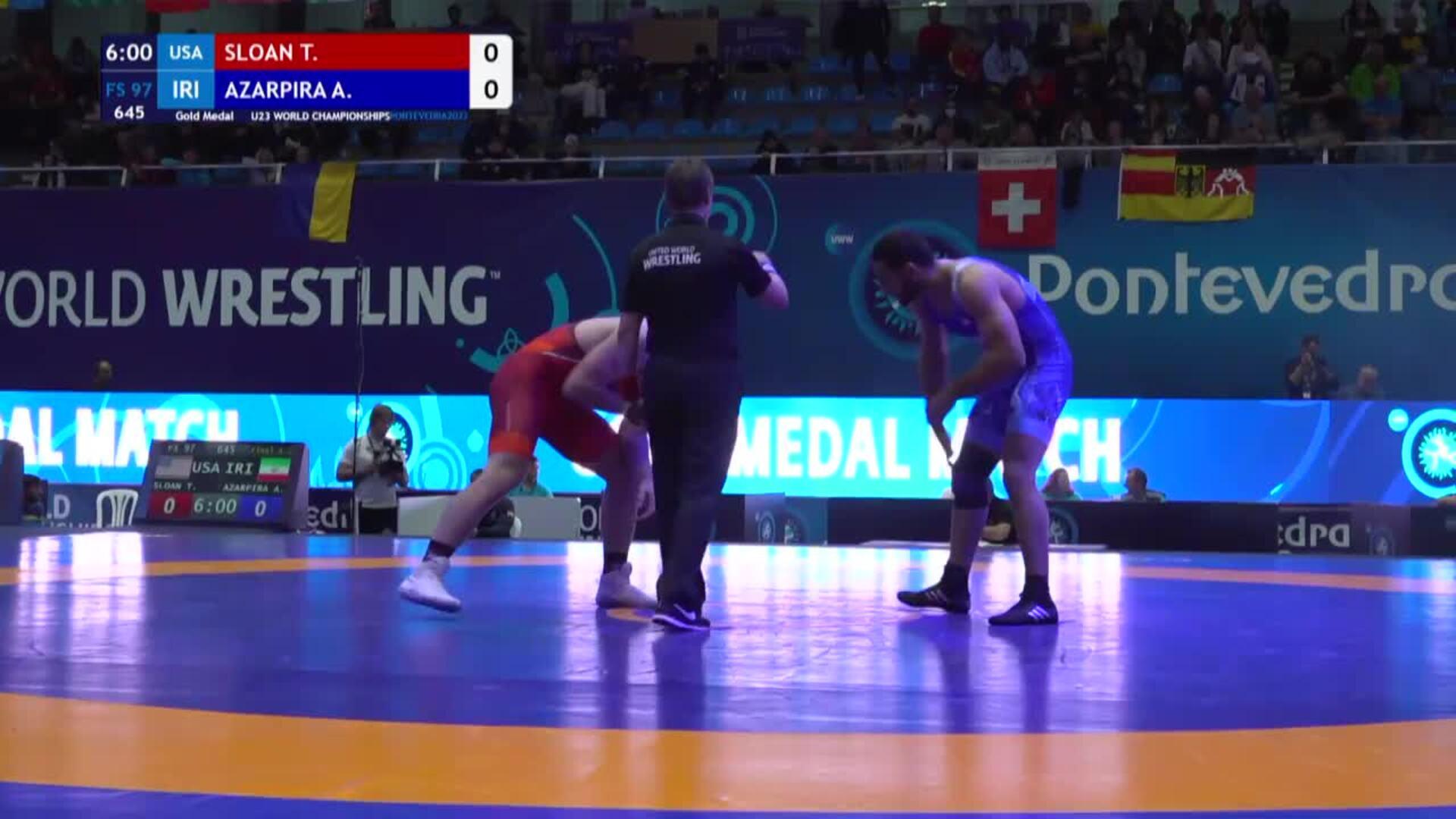 Gold Medal • FS 97Kg • Tanner Ryan SLOAN (USA) vs. Amirali Hamid ...