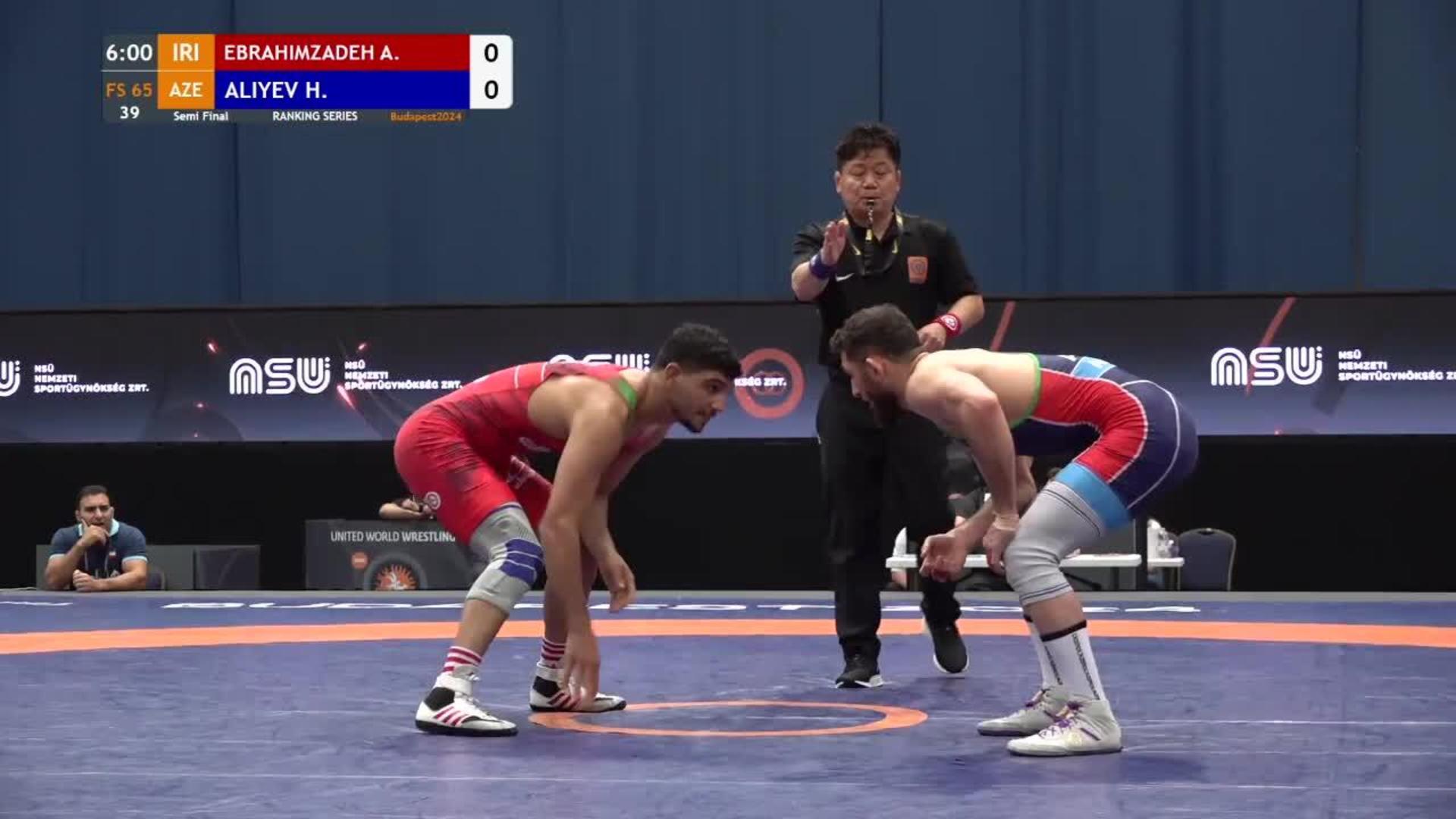 Abbas Mohammadreza EBRAHIMZADEHSAVADKOUHI (IRI) vs. Haji ALIYEV (AZE ...