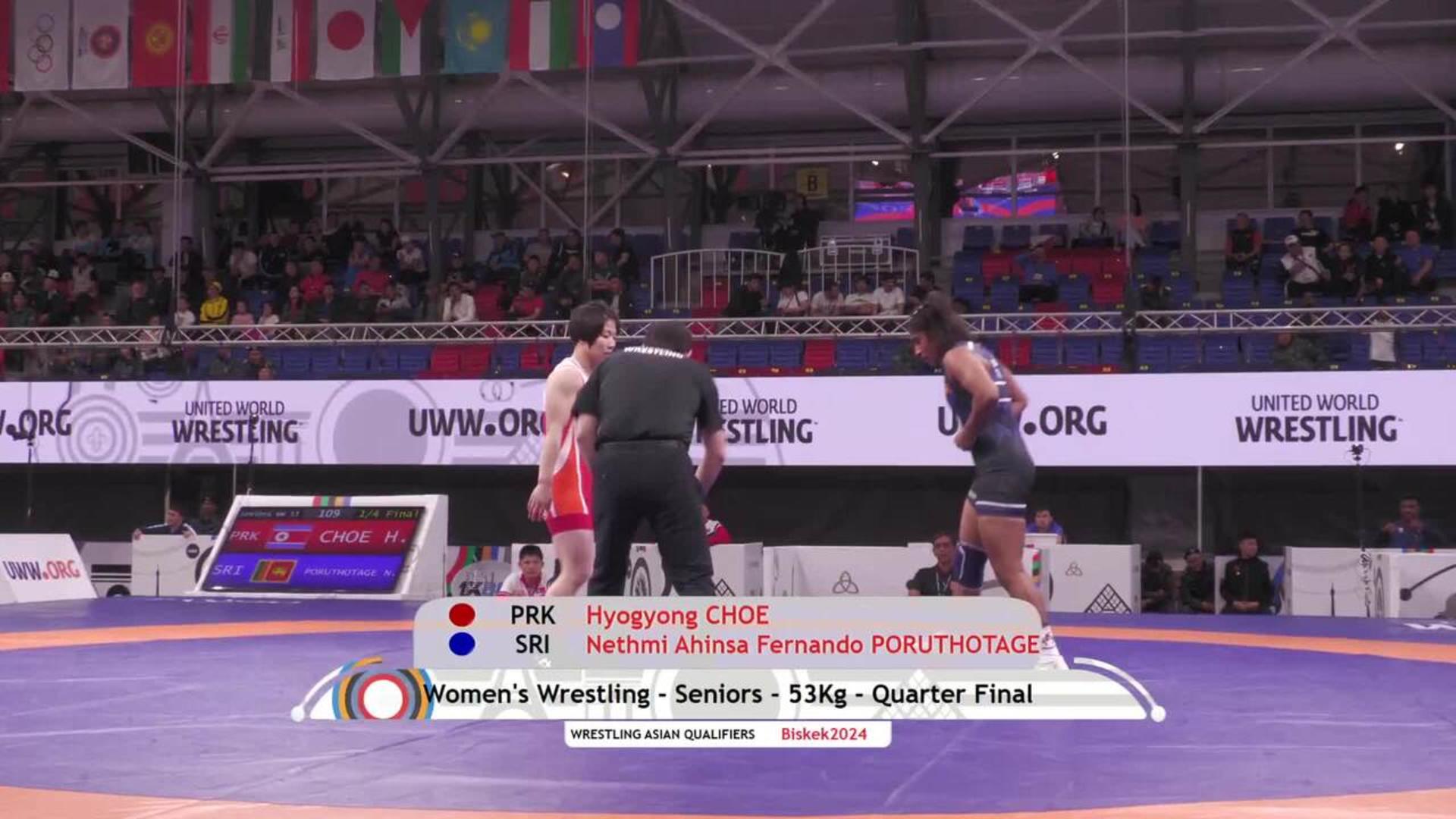 Hyogyong CHOE (PRK) vs. Nethmi Ahinsa Fernando PORUTHOTAGE (SRI) | 2024 ...