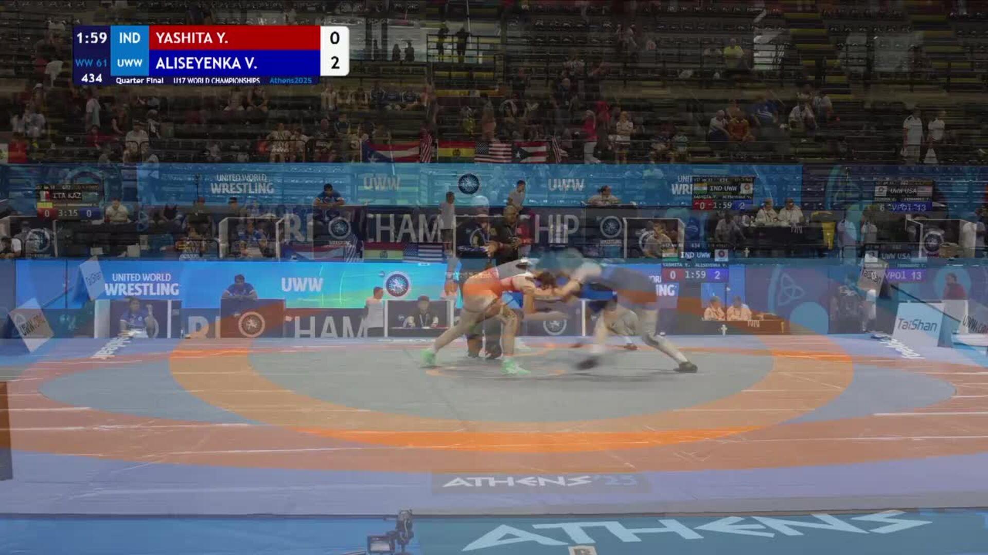Yashita YASHITA (IND) vs. Varvara ALISEYENKA (UWW) | U17 WORLD ...