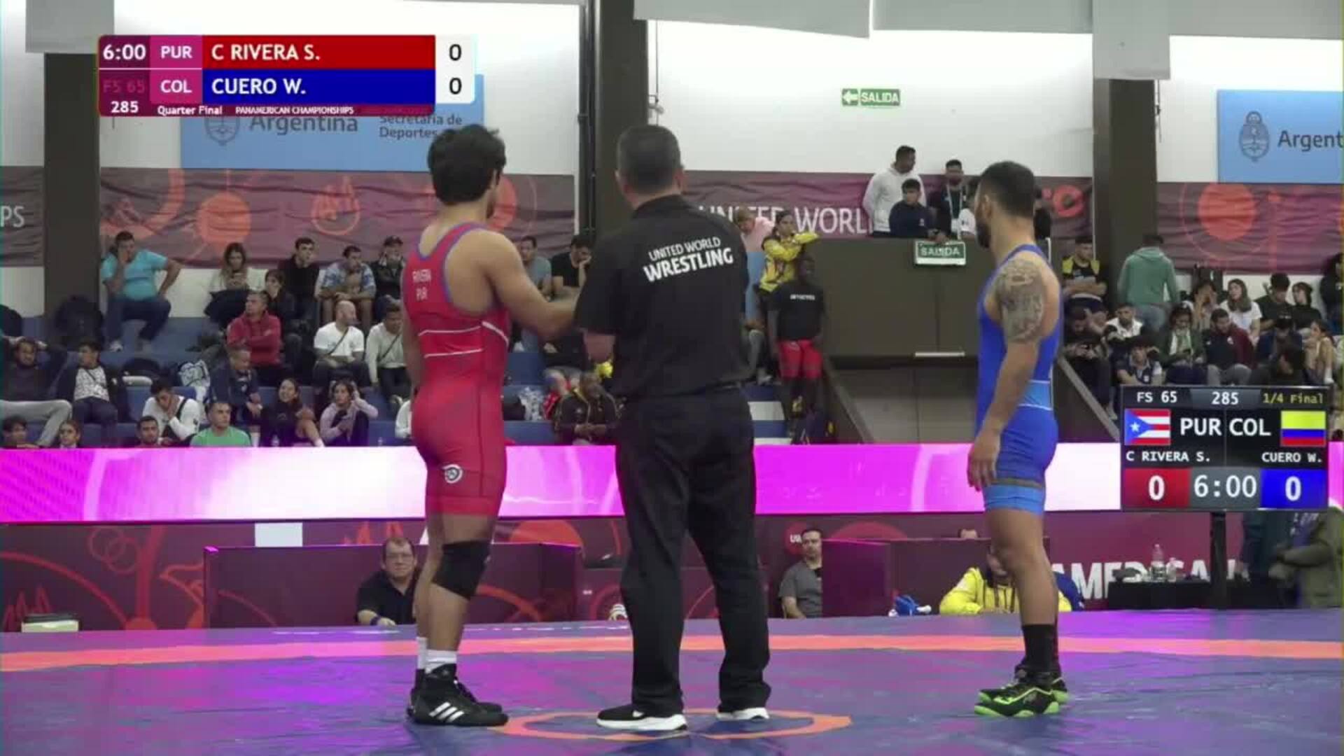 Quarter Final • FS 65Kg • Sebastian C RIVERA (PUR) vs. Wber Euclides ...