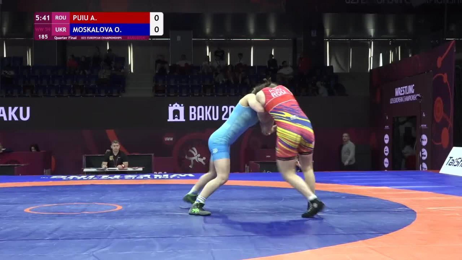 Ana Maria PUIU (ROU) vs. Oksana MOSKALOVA (UKR) | U23 EUROPEAN CHAMPIONSHIPS 2024 | Quarter ...