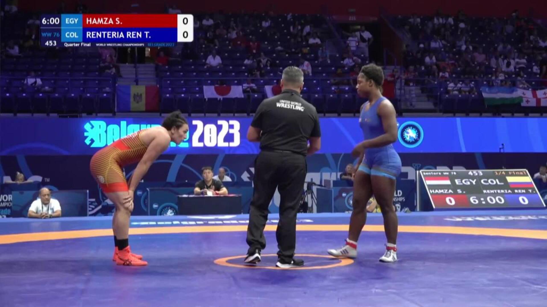 Samar amer ibrahim HAMZA (EGY) vs. Tatiana RENTERIA RENTERIA (COL) | Seniors World Championships ...