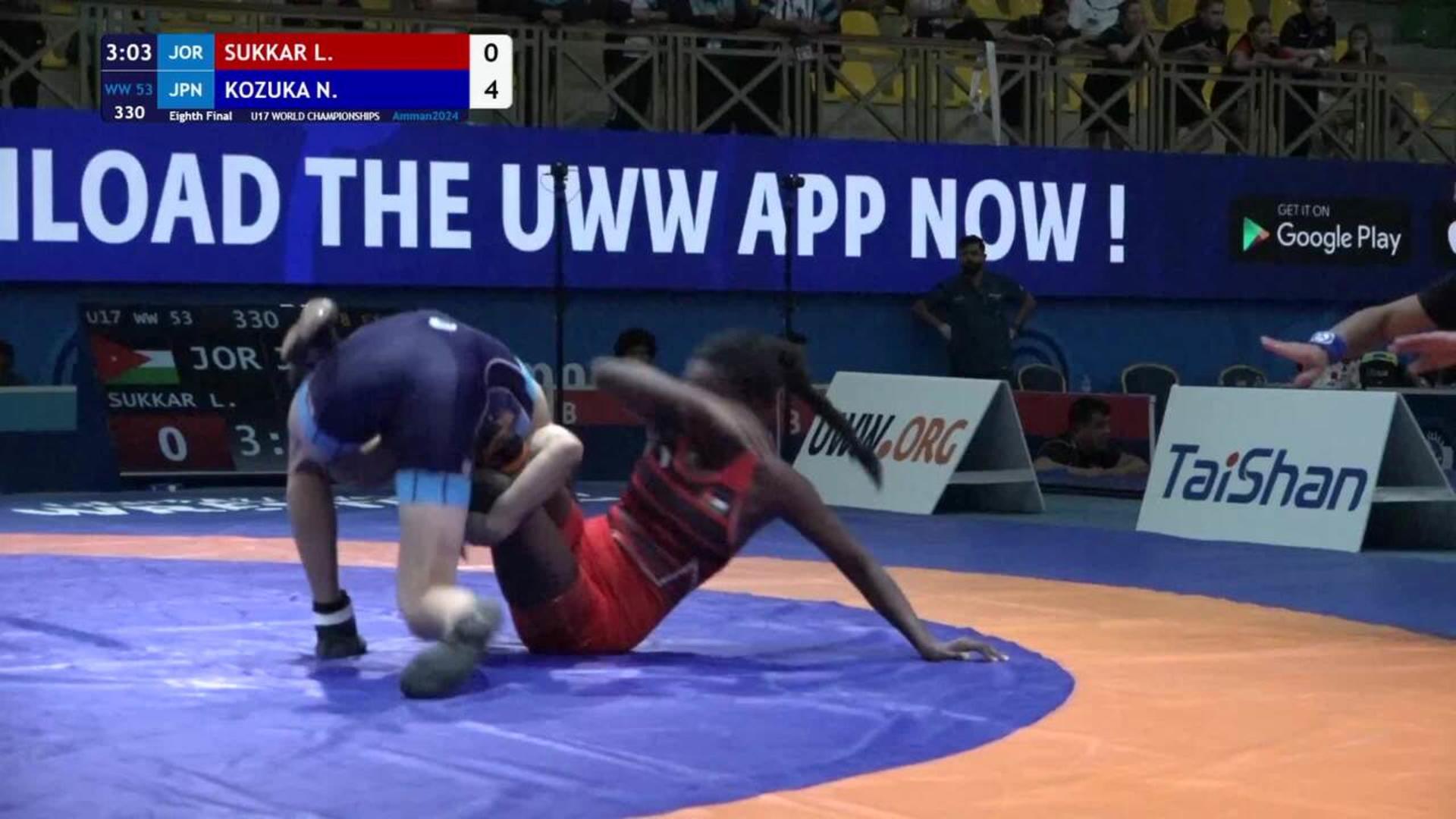 Layal Ayman Rebhi SUKKAR (JOR) vs. Nana KOZUKA (JPN) | U17 WORLD ...