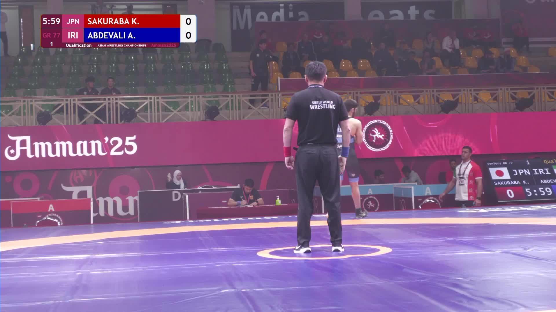 Kodai SAKURABA (JPN) vs. Alireza Morad ABDEVALI (IRI) | ASIAN WRESTLING ...