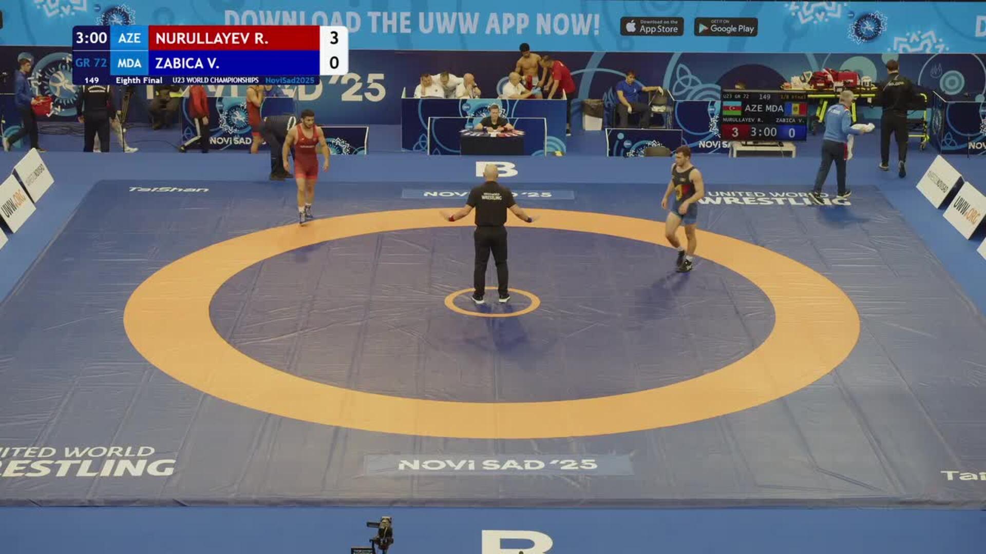 Ruslan NURULLAYEV (AZE) vs. Vasile ZABICA (MDA) | U23 WORLD ...