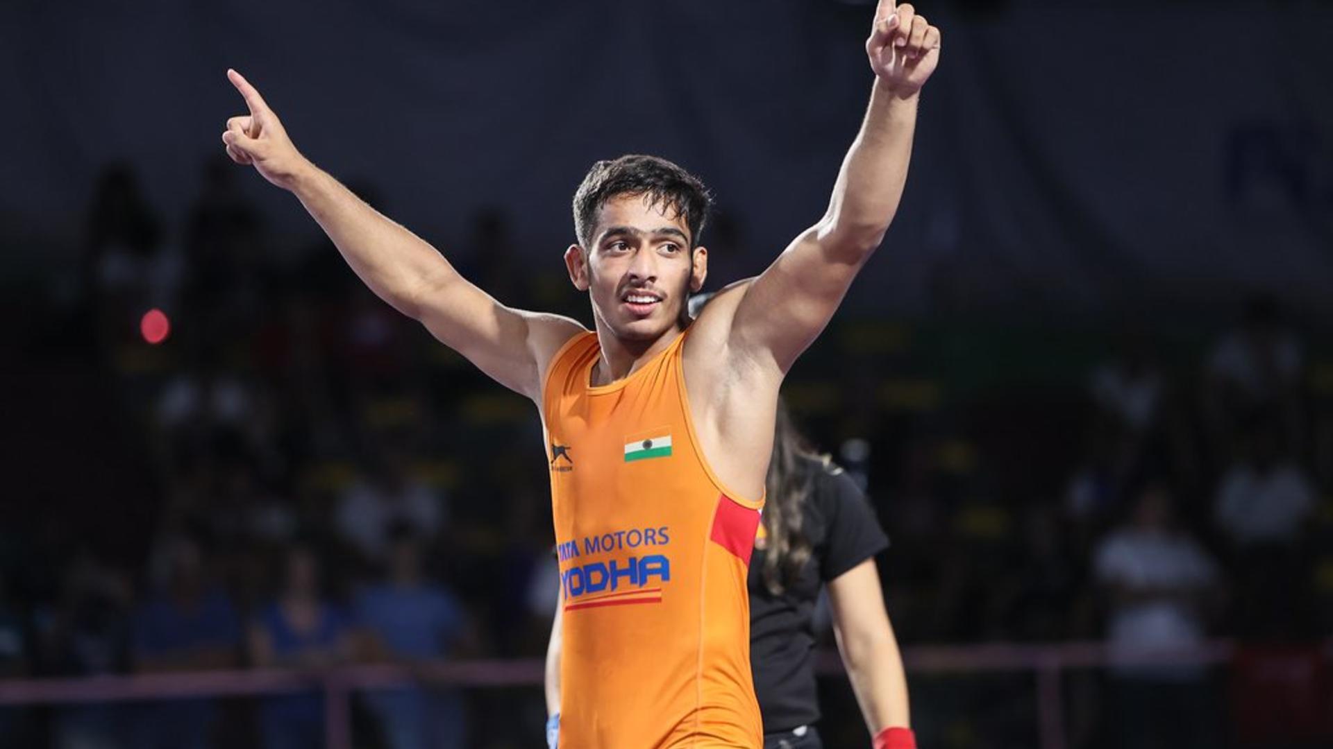 SURAJ (IND) won the 55kg title at the U17 World Championships, a first ...