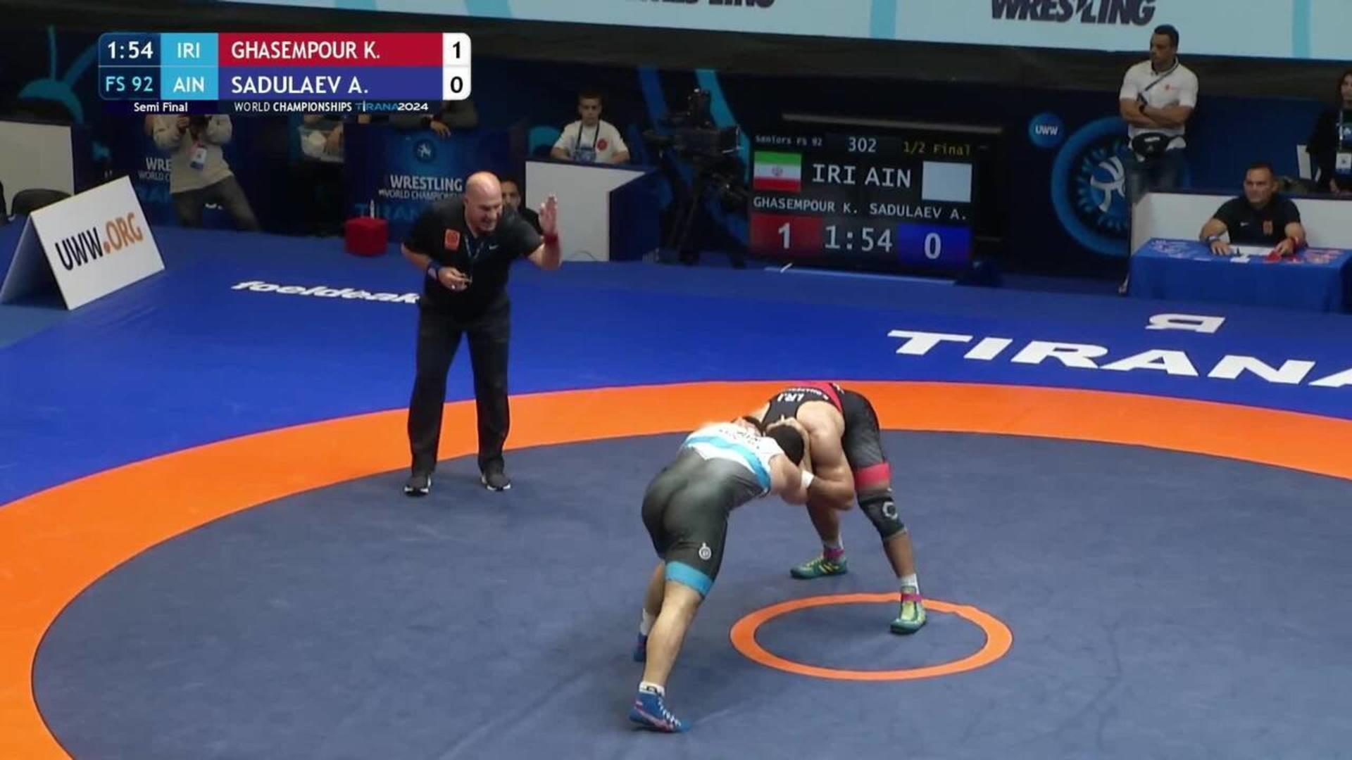 Kamran Ghorban GHASEMPOUR (IRI) vs. Abdulrashid SADULAEV (AIN) | WORLD CHAMPIONSHIPS 2024 | Semi ...