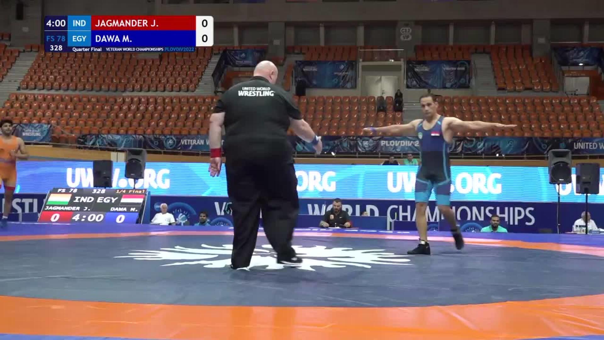 Quarter Final • FS 78Kg • Jagmander JAGMANDER (IND) vs. Mohamed Rabia Hassan Ramadan DAWA (EGY)