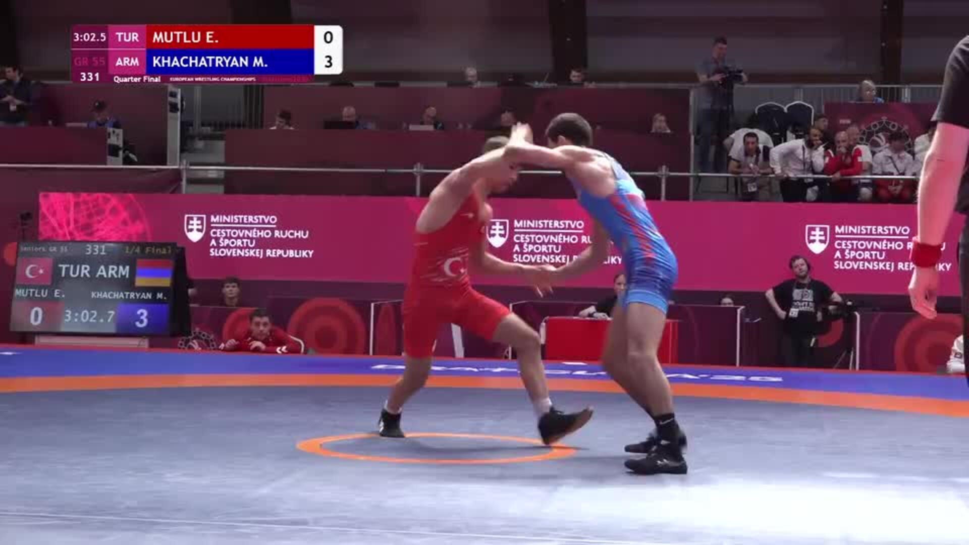 Emre MUTLU (TUR) vs. Manvel KHACHATRYAN (ARM) | EUROPEAN WRESTLING ...