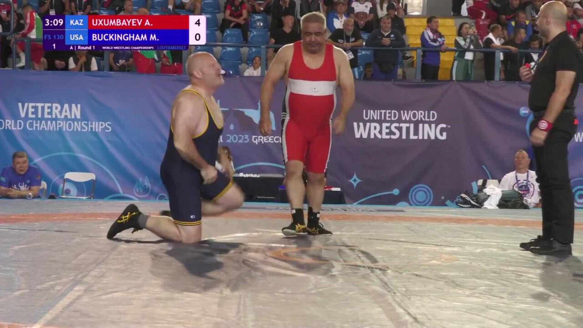 Anuar UXUMBAYEV (KAZ) vs. Michael Matthew BUCKINGHAM (USA) | WORLD WRESTLING CHAMPIONSHIPS 2023 ...