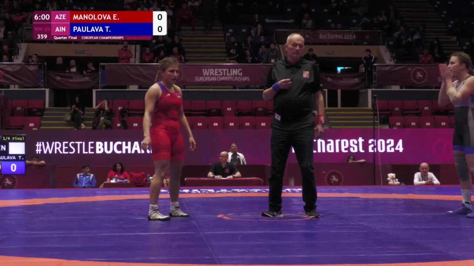Elis MANOLOVA (AZE) vs. Tatsiana PAULAVA (AIN) | 2024 Seniors European ...