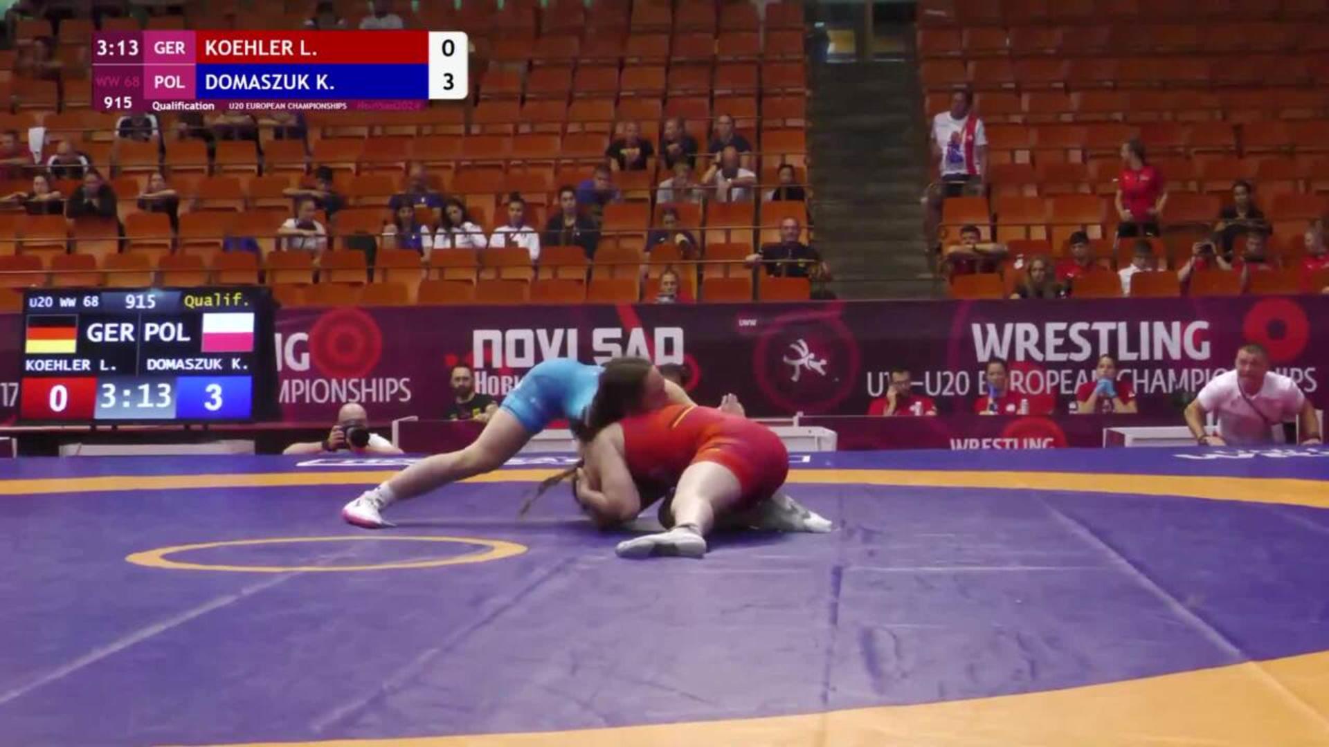 Laura KOEHLER (GER) vs. Karolina DOMASZUK (POL) | U20 EUROPEAN ...