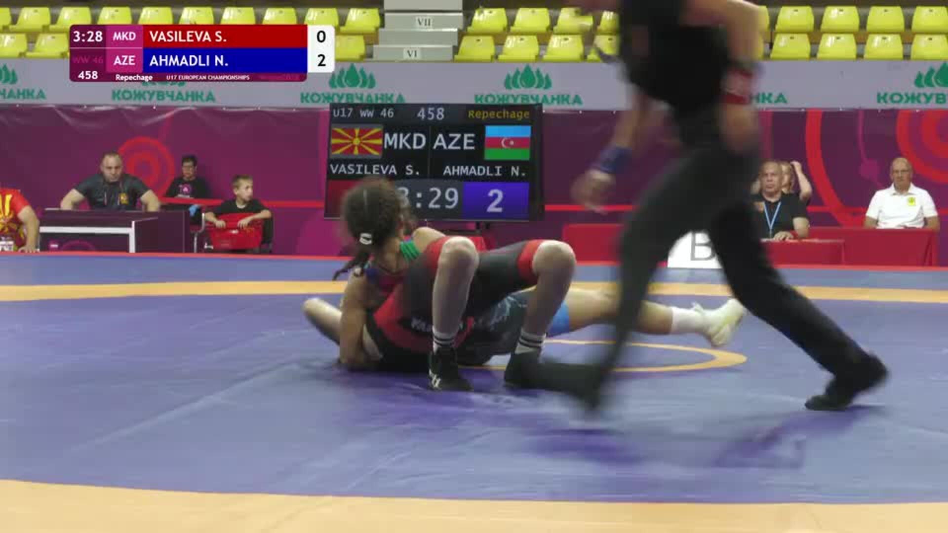 Spasija VASILEVA (MKD) vs. Nazrin AHMADLI (AZE) | U17 EUROPEAN CHAMPIONSHIPS 2025 | Repechage ...