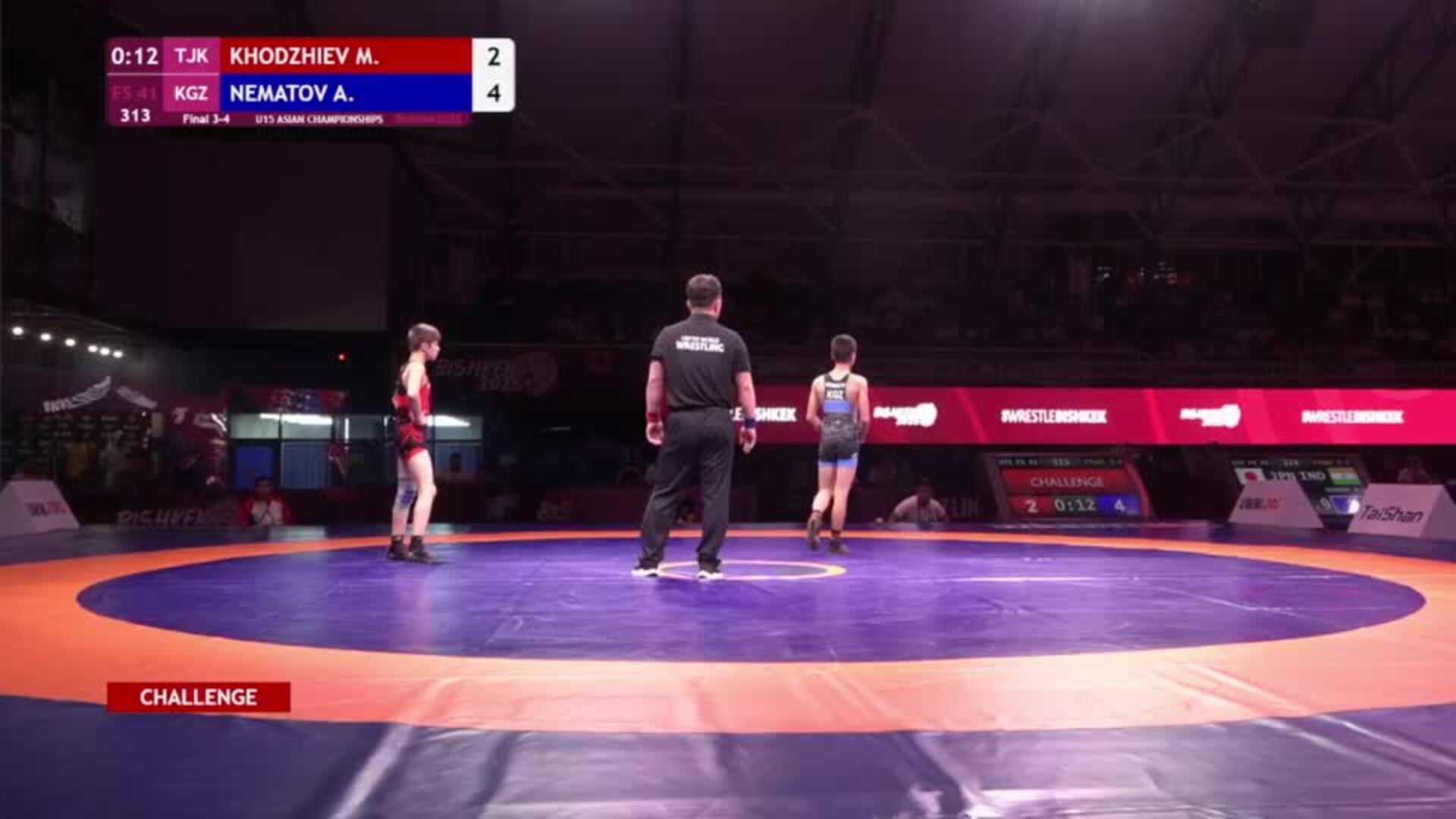 Muslikhiddin KHODZHIEV (TJK) vs. Abdulaziz NEMATOV (KGZ) | U15 ASIAN CHAMPIONSHIPS 2025 | Final ...