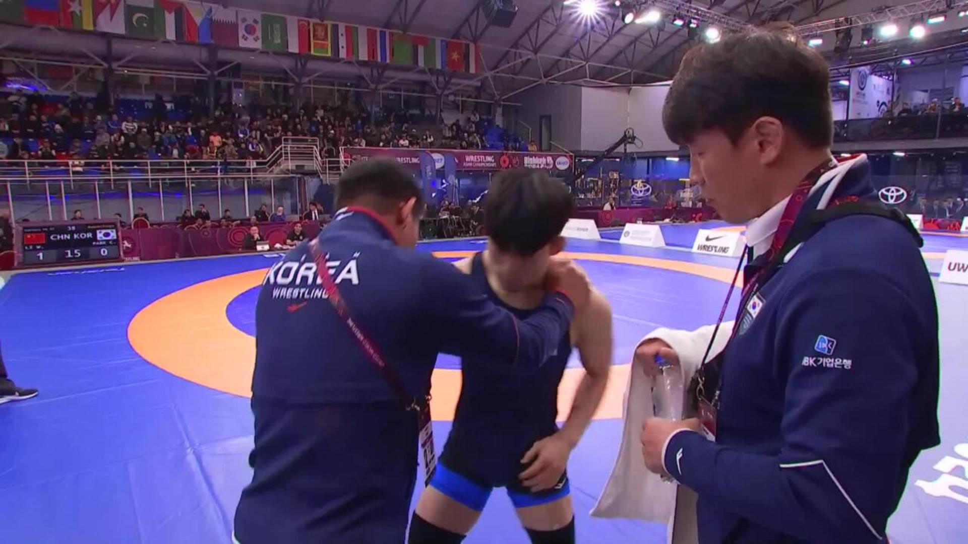 Weiyu LI (CHN) vs. Changjun PARK (KOR) | 2024 Seniors Asian Championships | Repechage | FS 57Kg