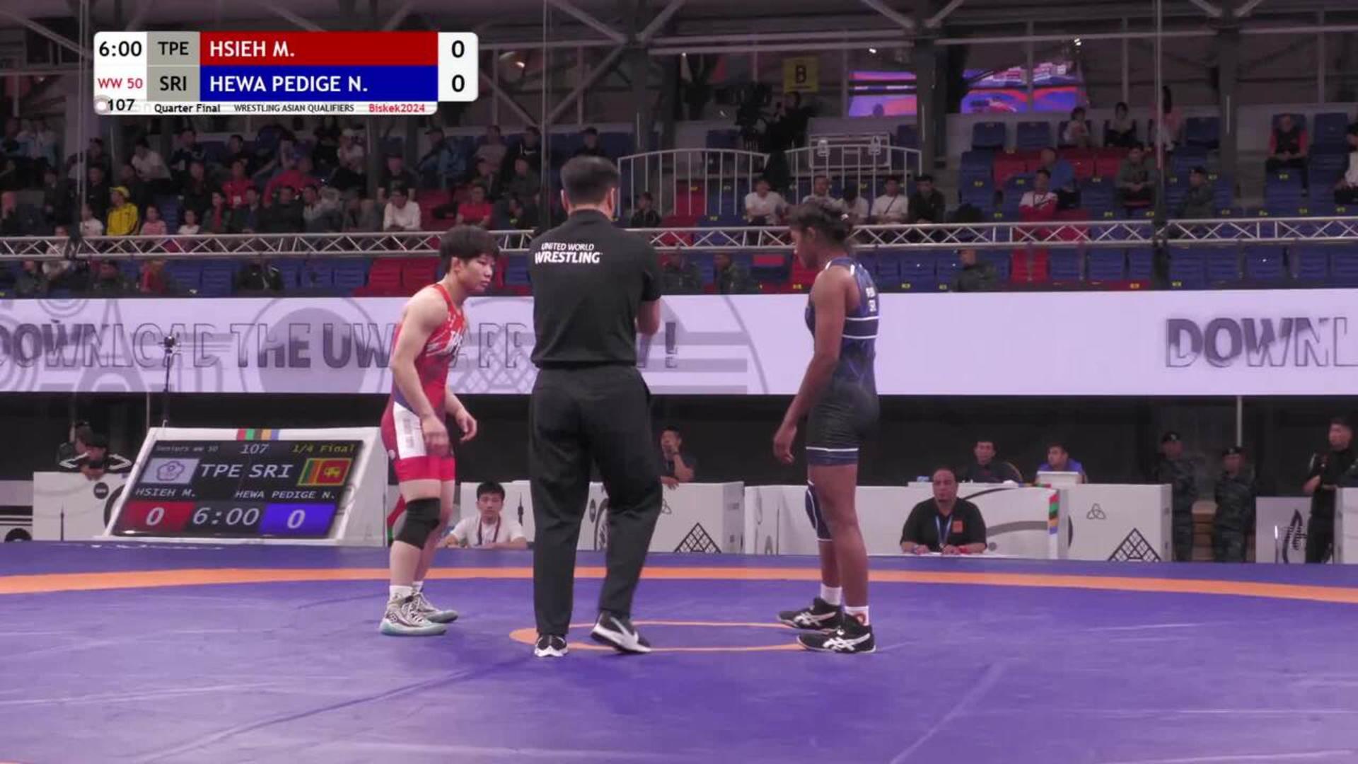 Meng Hsuan HSIEH (TPE) vs. Nipuni Wasana Darmadasa HEWA PEDIGE (SRI) | 2024 Seniors Asian OG ...