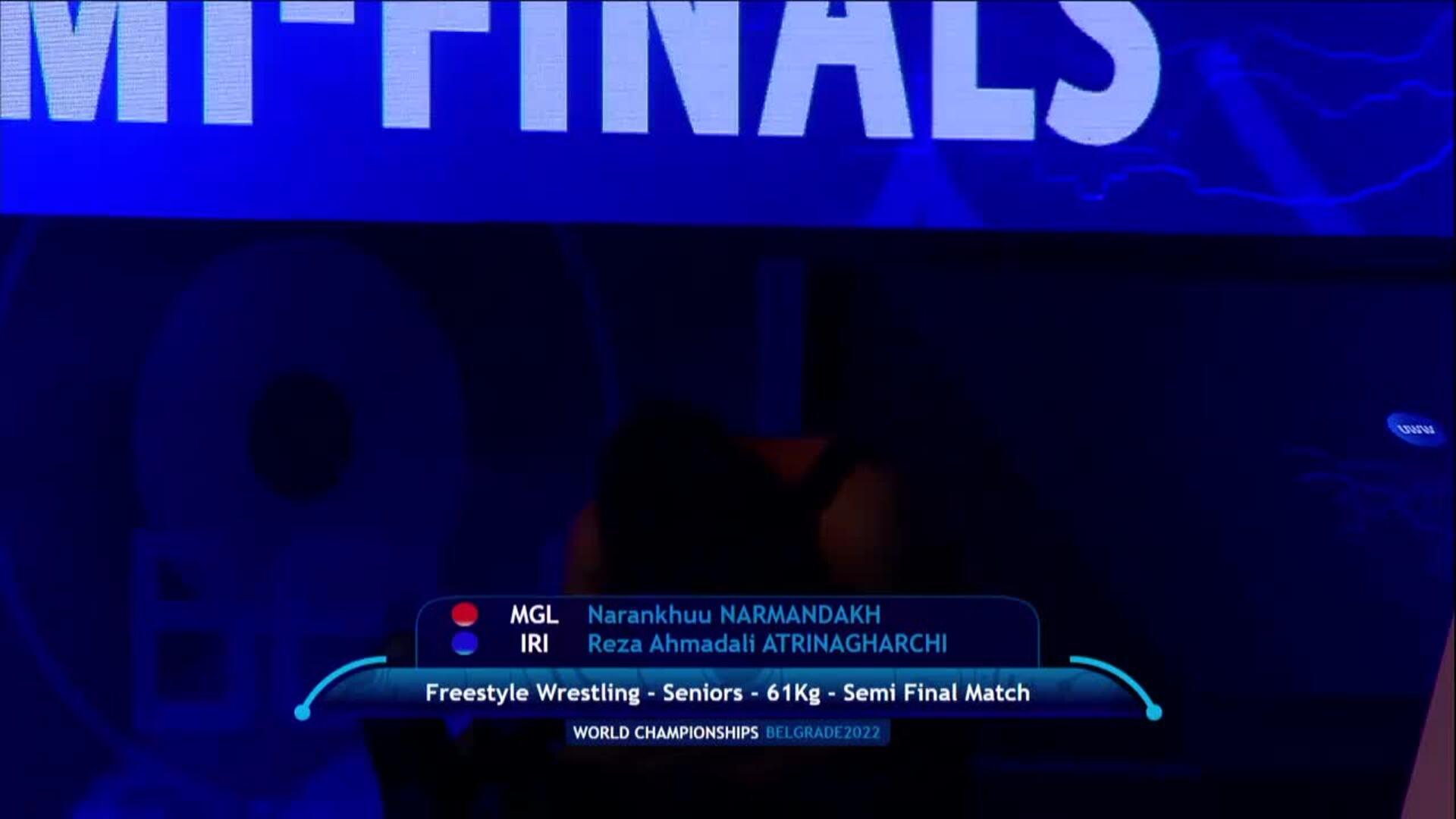 Semi Final • FS 61Kg • Narankhuu NARMANDAKH (MGL) vs. Reza Ahmadali ...