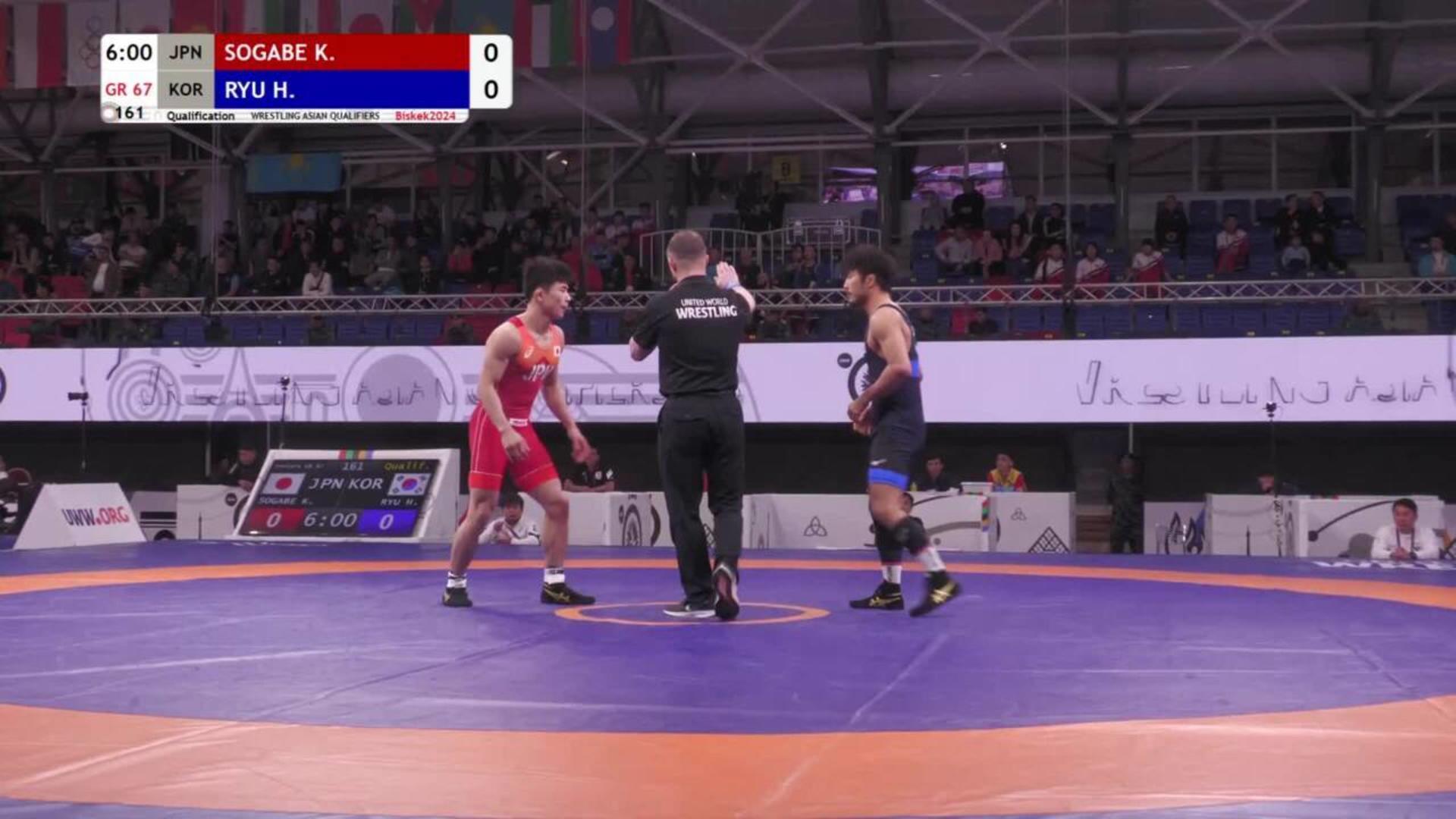 Kyotaro SOGABE (JPN) vs. Hansu RYU (KOR) | 2024 Seniors Asian OG ...