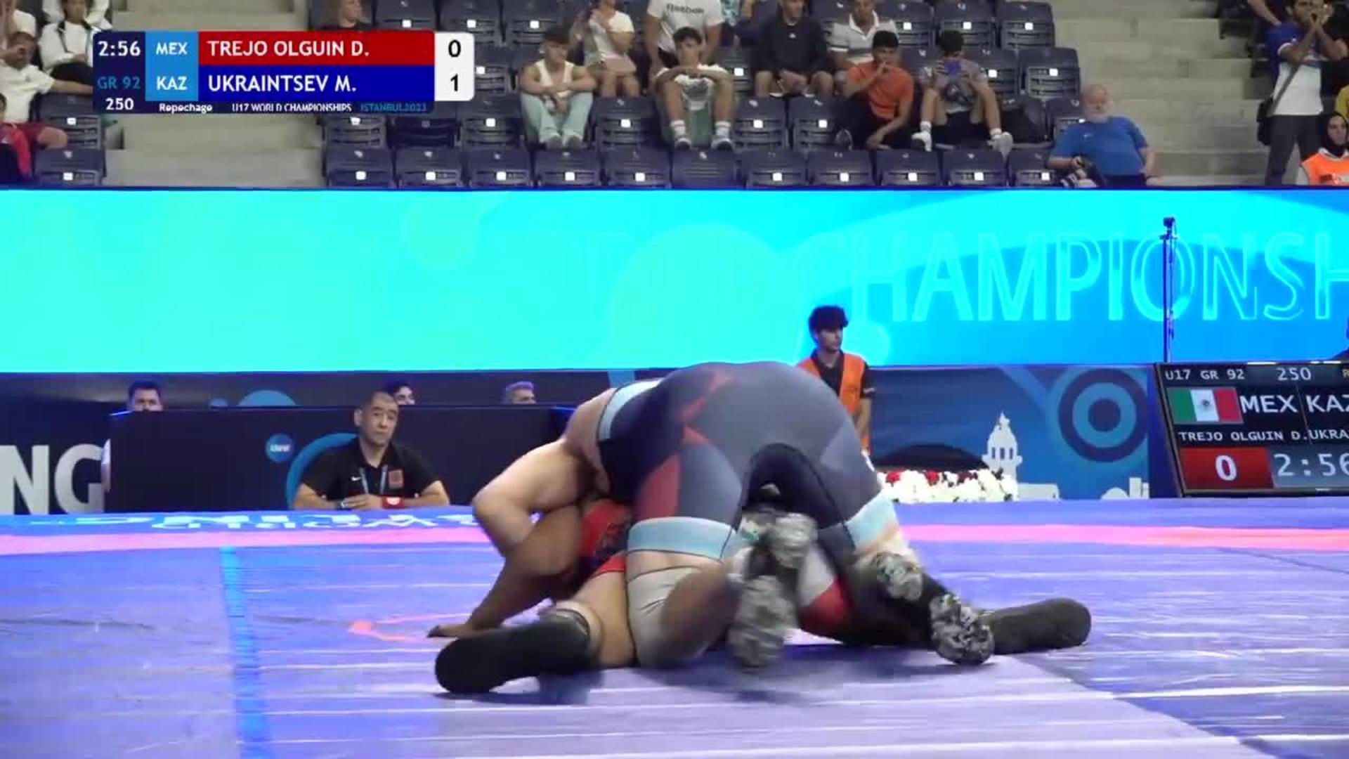 Repechage • GR 92Kg • Dorian Emmanuel TREJO OLGUIN (MEX) vs. Maxim UKRAINTSEV (KAZ)
