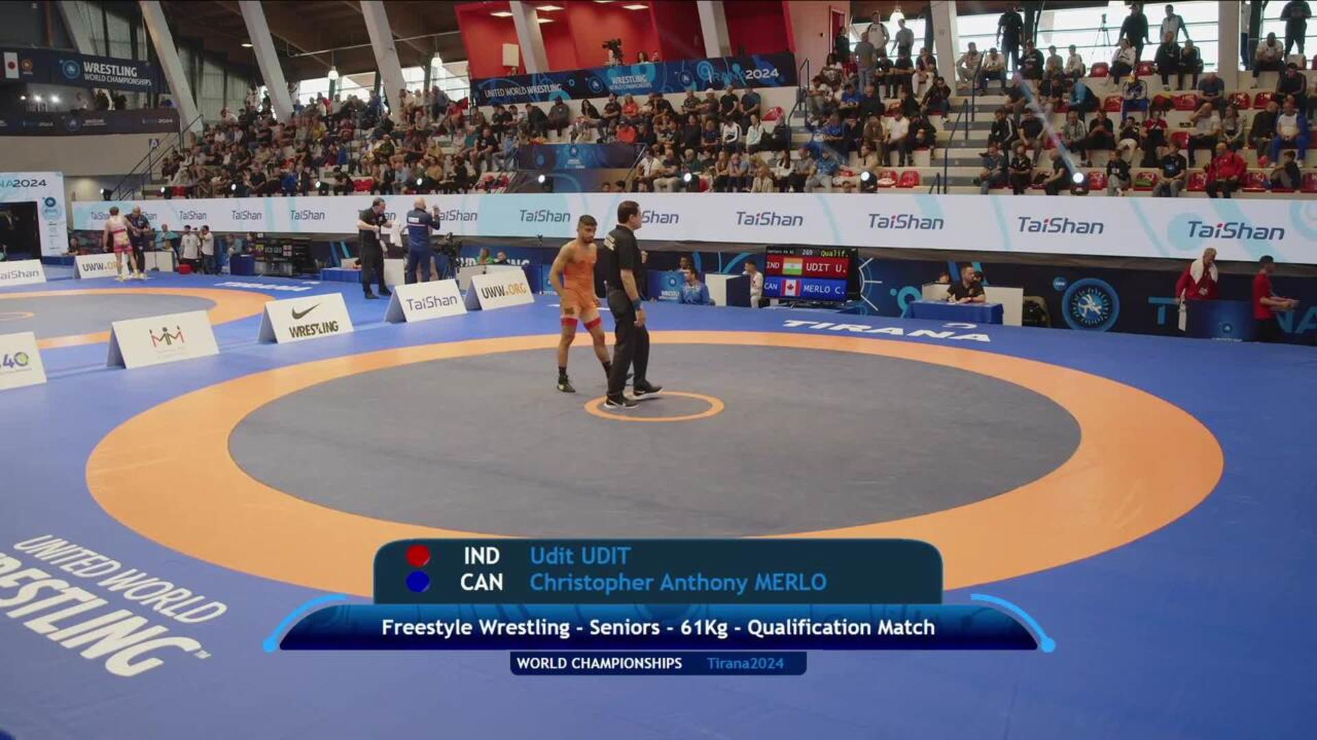 Udit UDIT (IND) vs. Christopher Anthony MERLO (CAN) | 2024 Seniors ...