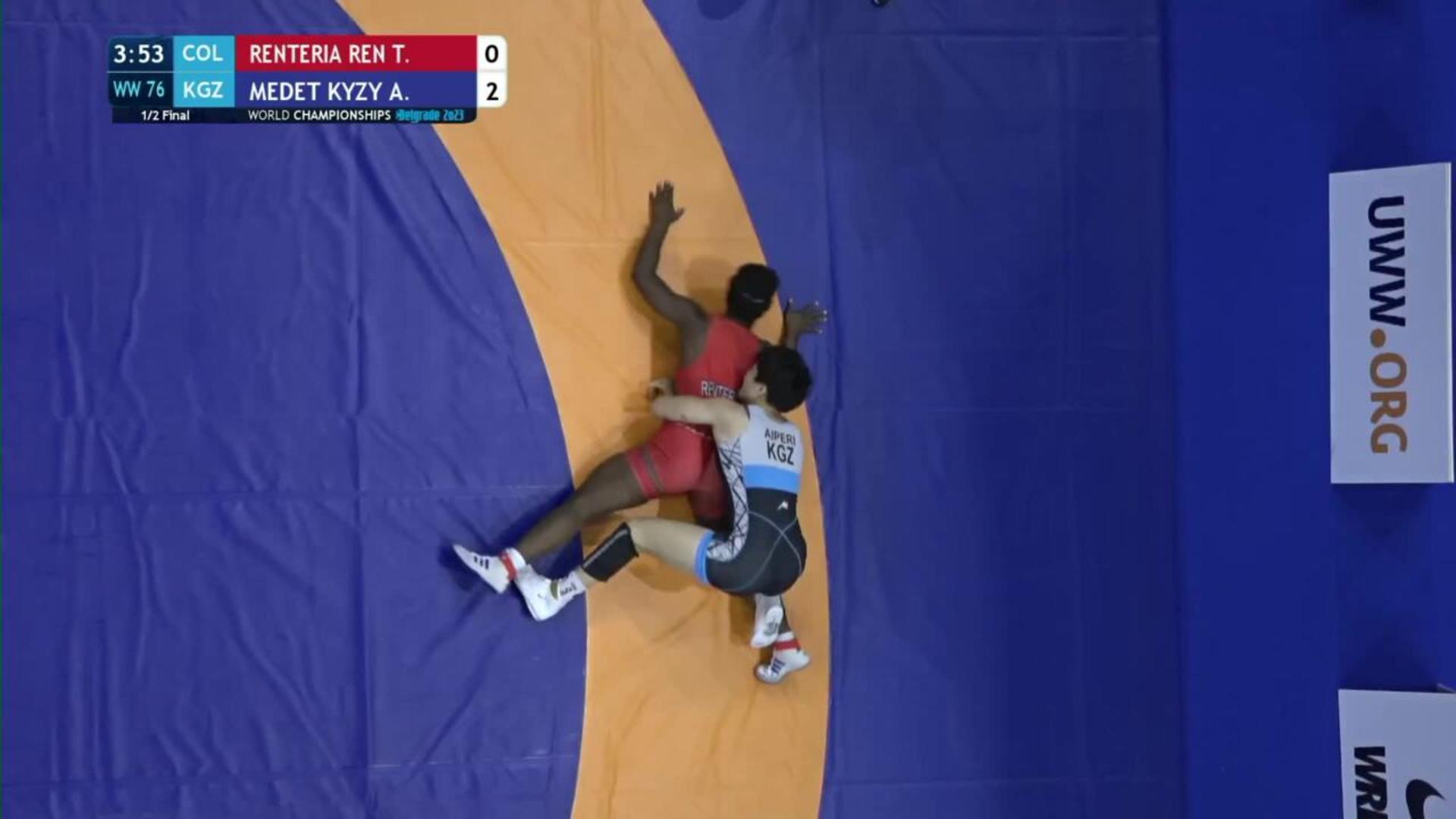 Tatiana RENTERIA RENTERIA (COL) vs. Aiperi MEDET KYZY (KGZ) | Seniors World Championships 2023 ...