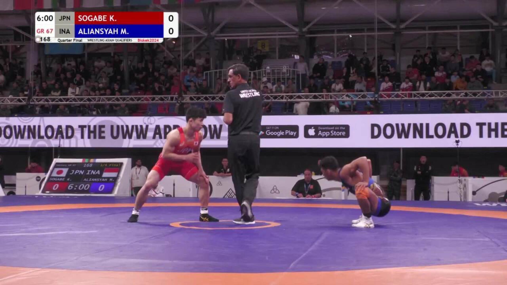 Kyotaro SOGABE (JPN) vs. Muhammad ALIANSYAH (INA) | 2024 Seniors Asian ...