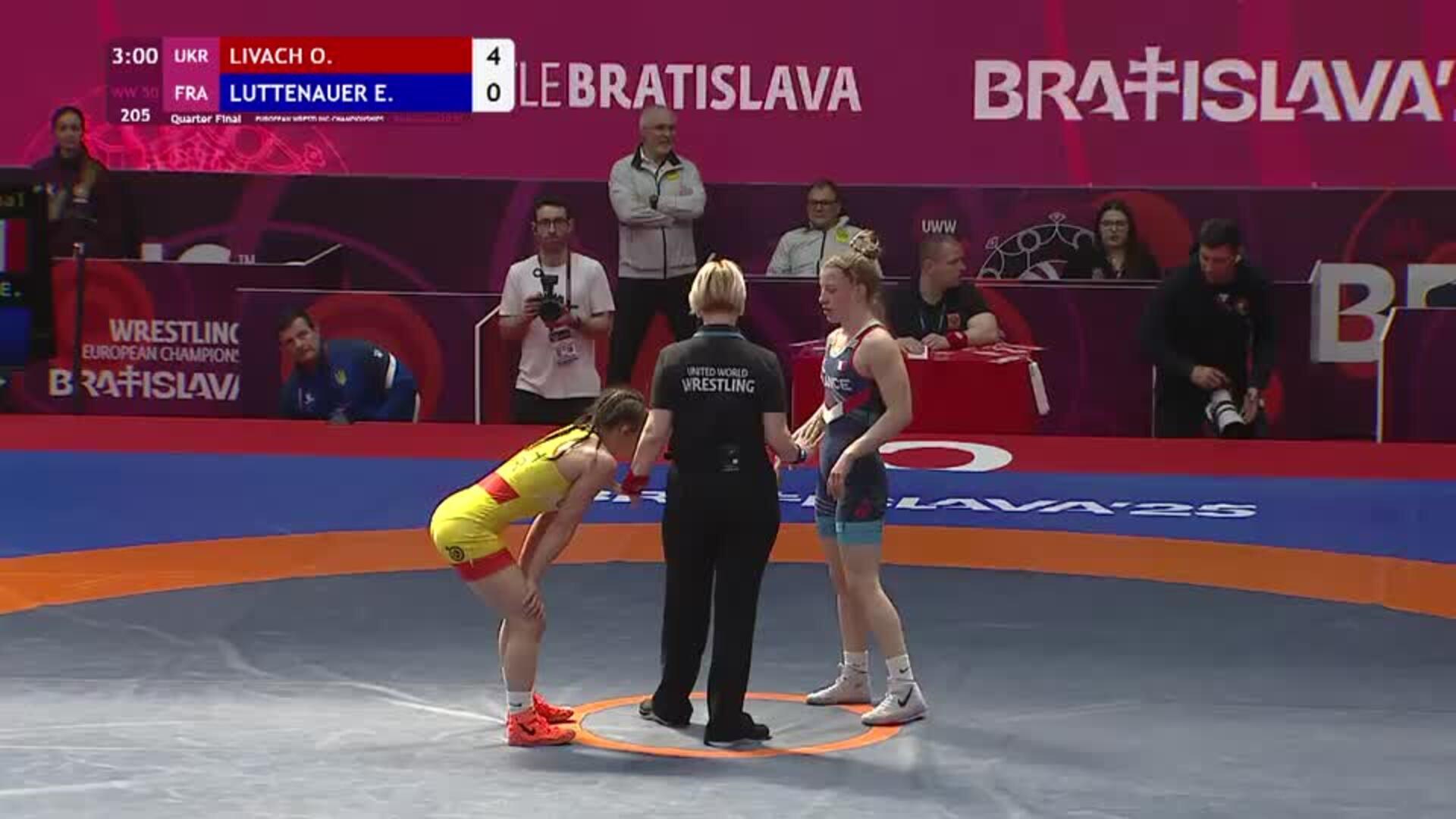 Oksana LIVACH (UKR) vs. Emma Solange Irène LUTTENAUER (FRA) | EUROPEAN WRESTLING CHAMPIONSHIPS ...