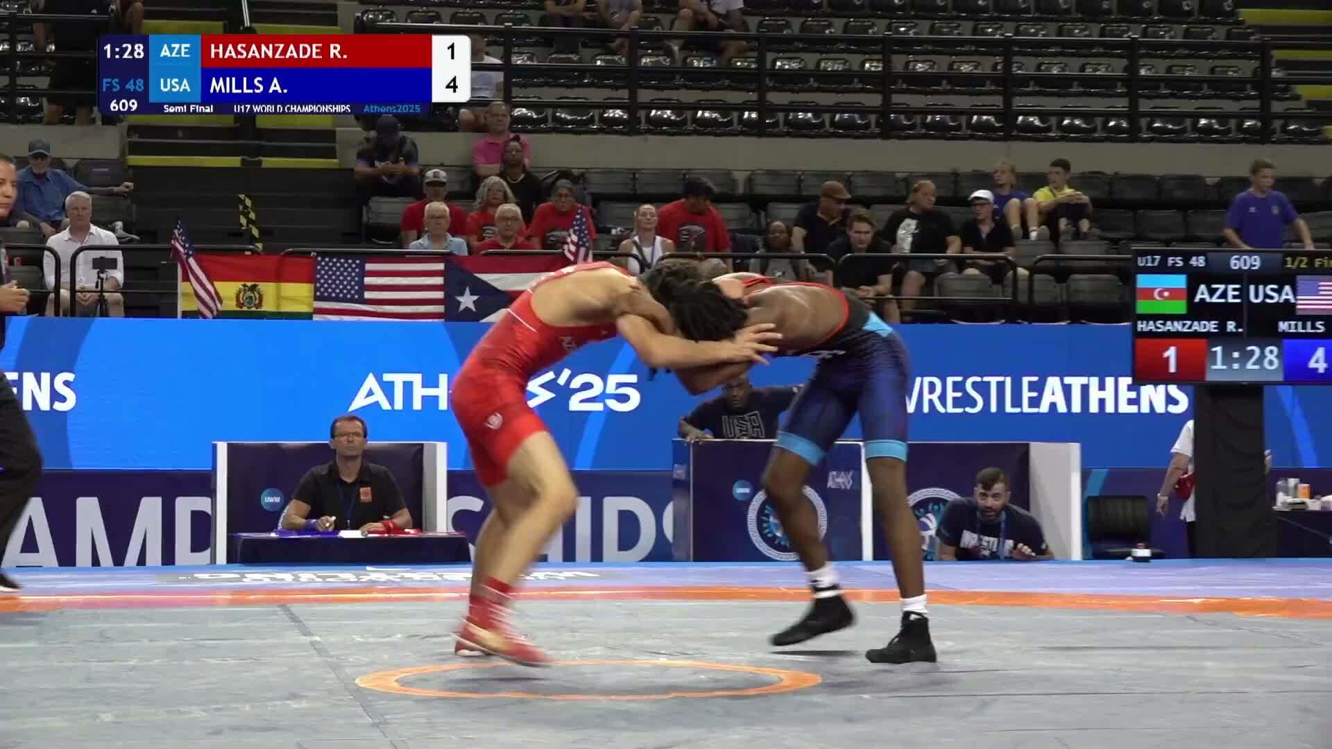 Ravan Vugar HASANZADE (AZE) vs. Ariah MILLS (USA) | U17 WORLD ...
