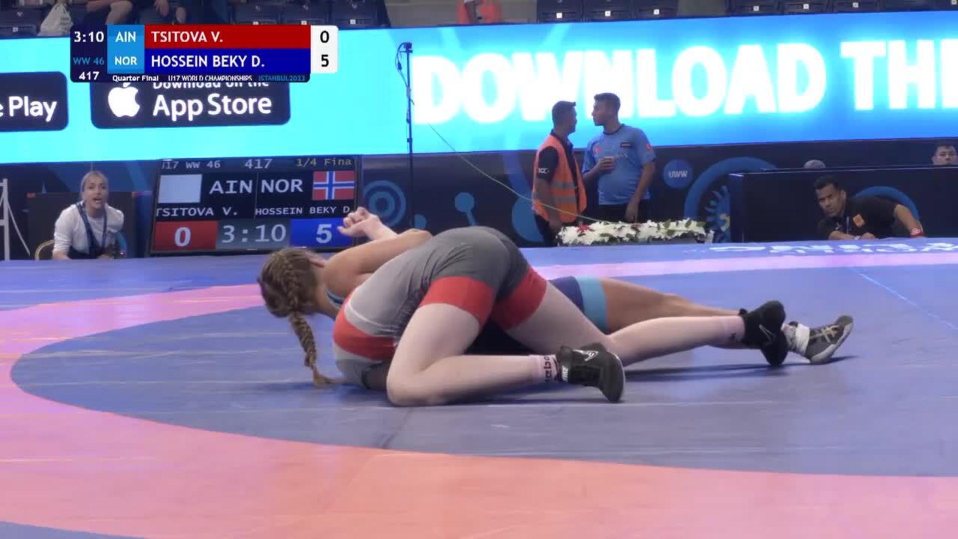 Quarter Final • WW 46Kg • Valeryia TSITOVA (AIN) vs. Daniella Tara HOSSEIN BEKY (NOR)