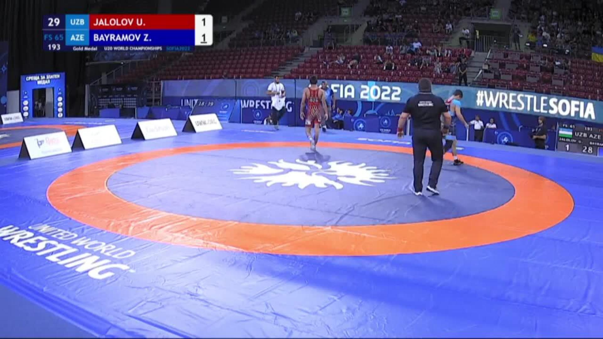 GOLD FS - 65 kg: U. JALOLOV (UZB) v. Z. BAYRAMOV (AZE)