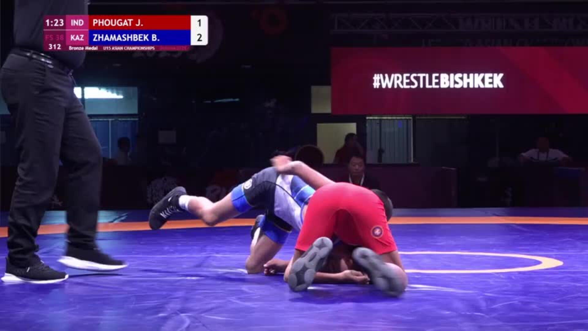 Jatin PHOUGAT (IND) vs. Bekzhan ZHAMASHBEK (KAZ) | U15 ASIAN ...