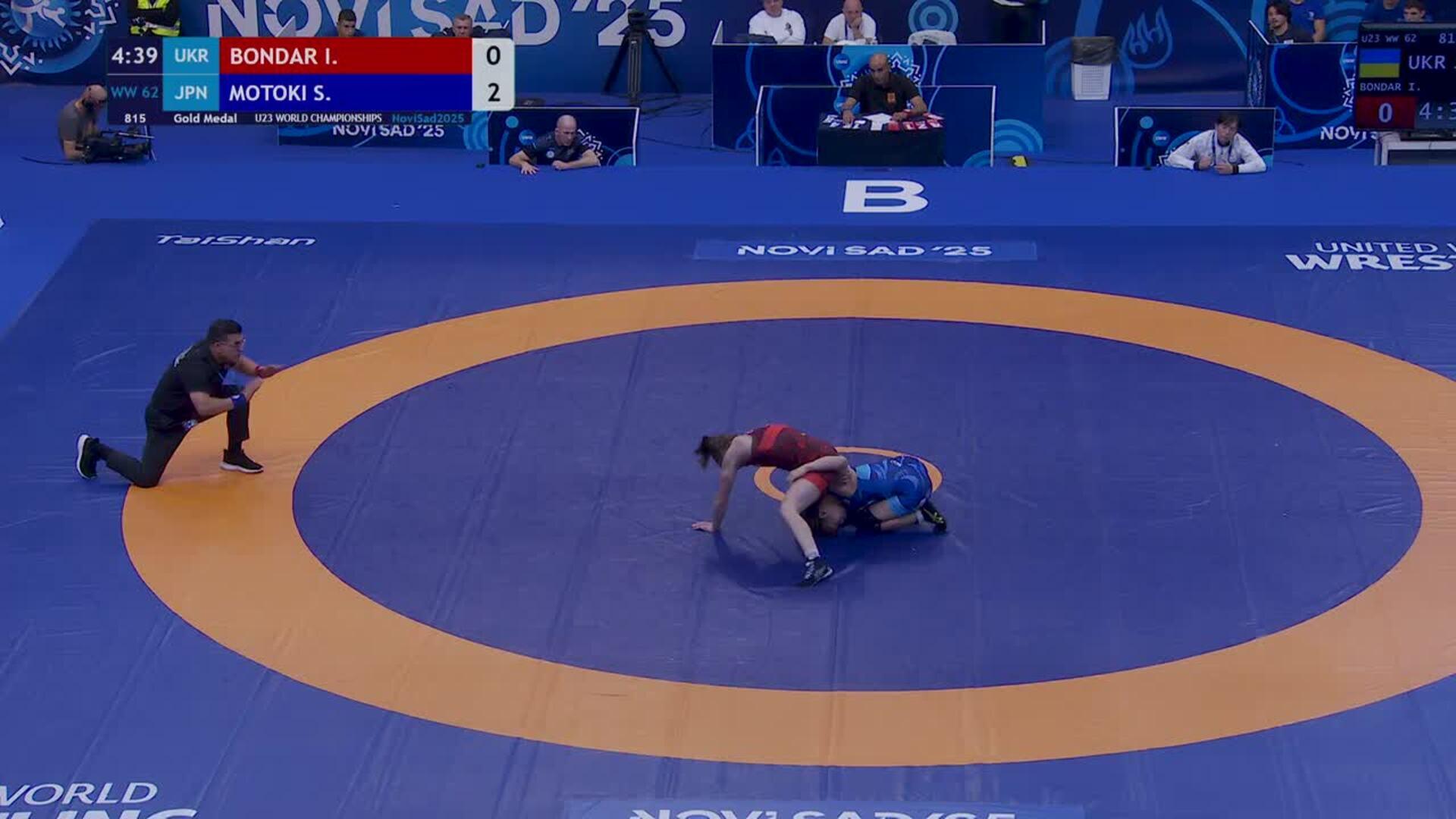 Iryna BONDAR (UKR) vs. Sakura MOTOKI (JPN) | U23 WORLD CHAMPIONSHIPS 2025 | Gold Medal | WW 62Kg