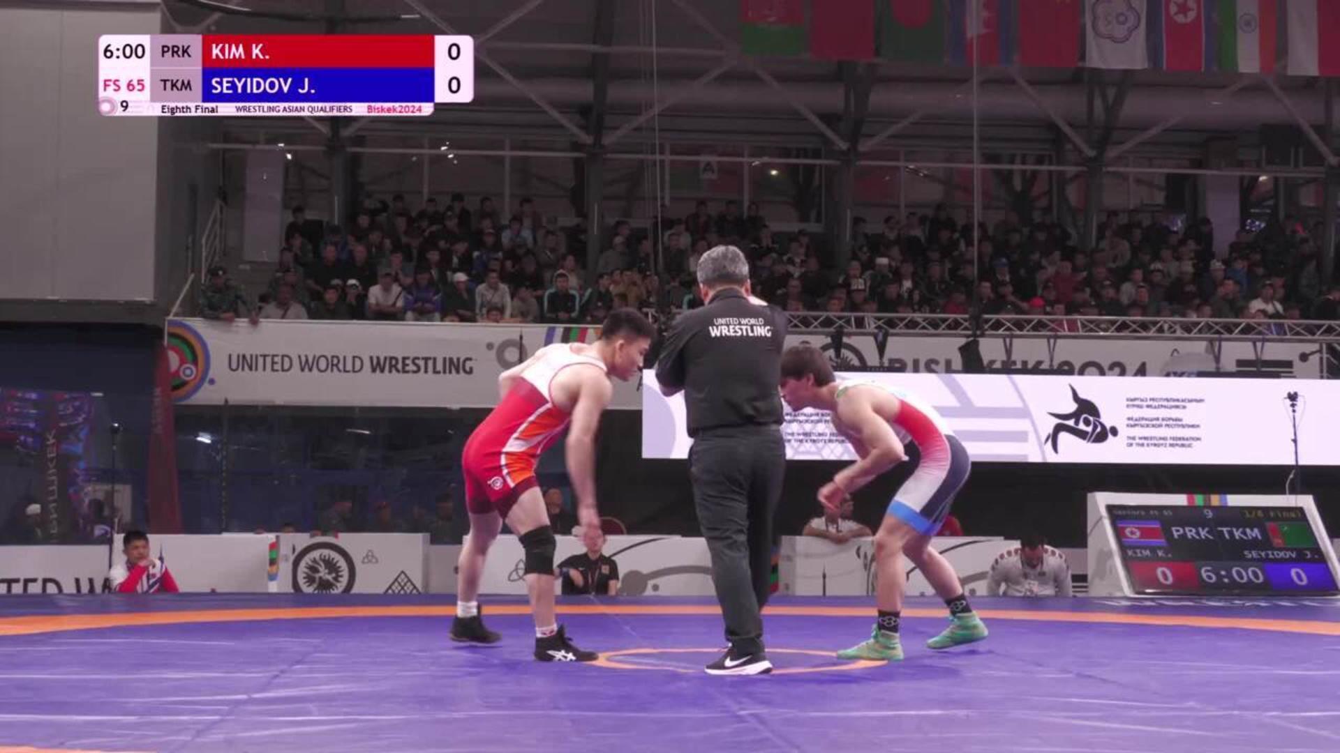 Kwang Jin KIM (PRK) vs. Jelaletdin SEYIDOV (TKM) | 2024 Seniors Asian ...
